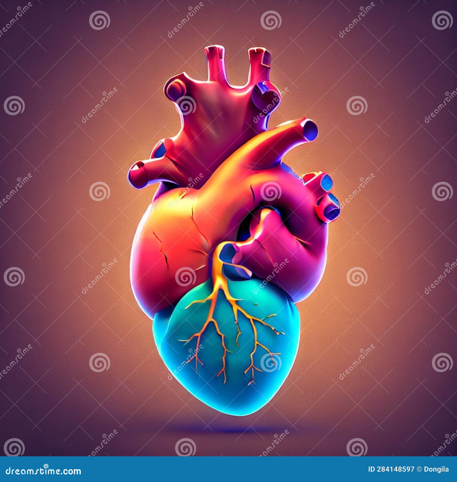 Big Human Heart, Generative Ai Stock Illustration - Illustration of ...