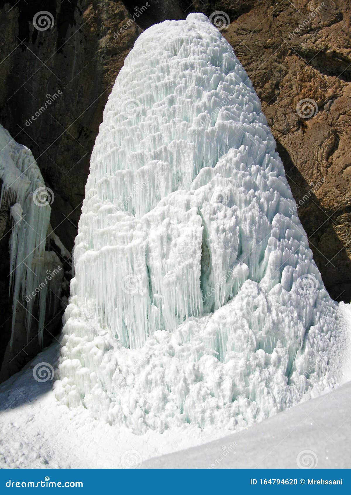 The Big Ice Cone Made of Thousands Icicles Stock Photo - Image of cones ...