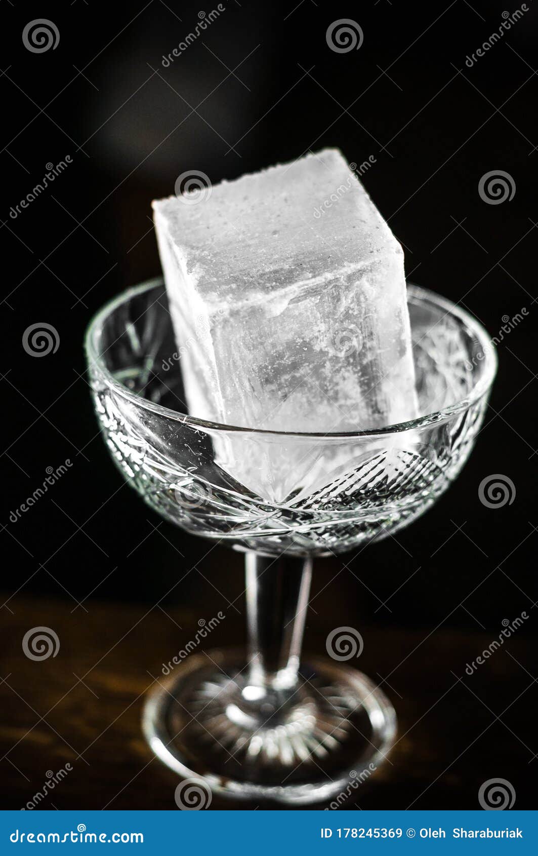 Big Ice Cube in a Glass. Ice Texture Details Stock Image - Image of ...