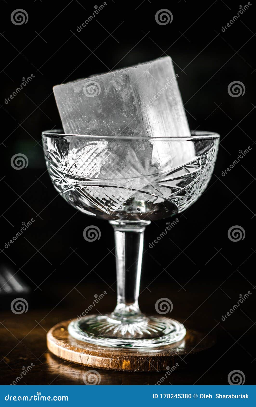 Big Ice Cube in a Glass. Ice Texture Details Stock Photo - Image of ...