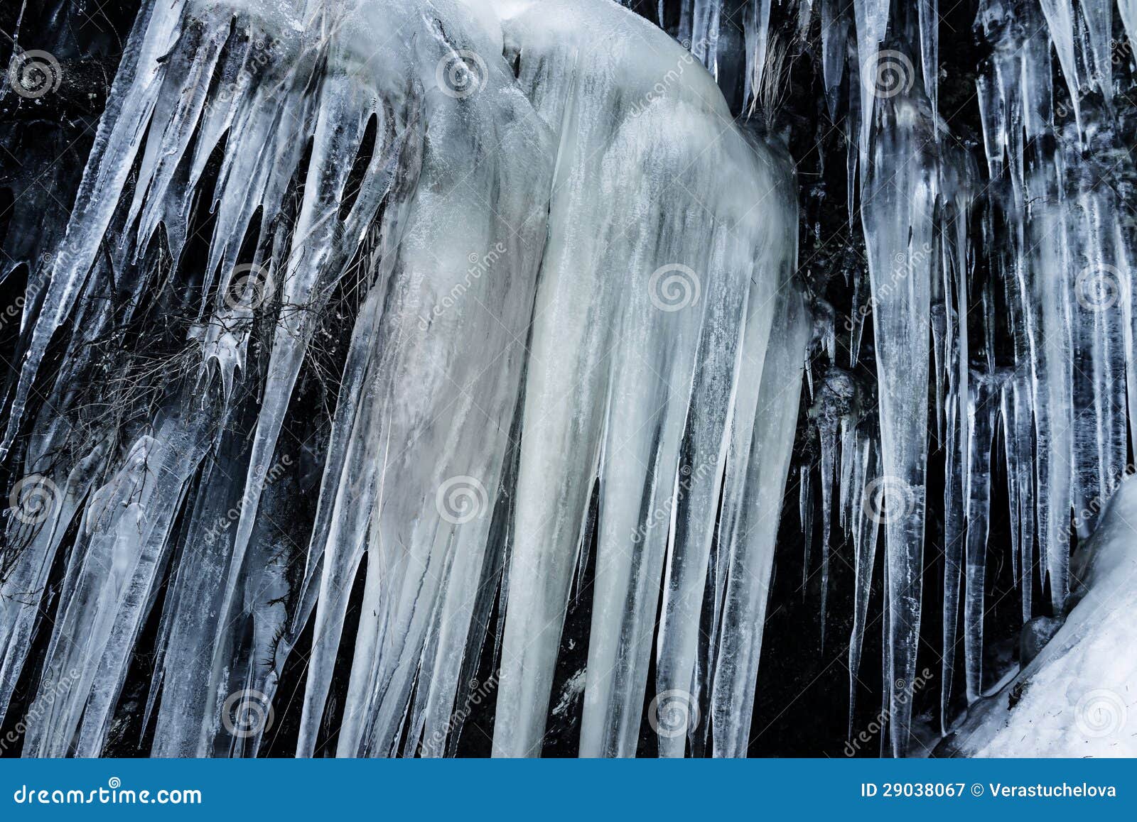 Big icicles on a rock stock image. Image of nature, detail - 29038067