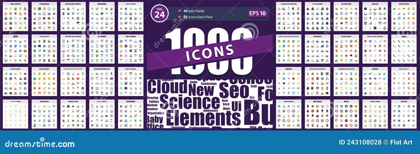 1000 Big Icon Pack Entertainment, Internet, Ecommerce, Network and ...