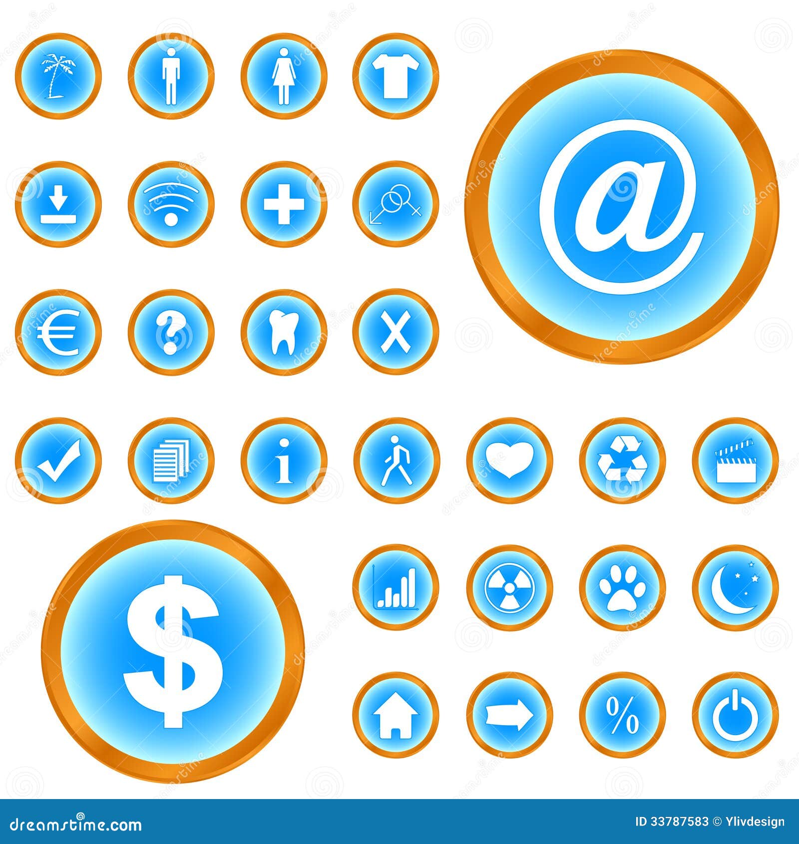 Big icons set stock vector. Illustration of sign, euro - 33787583
