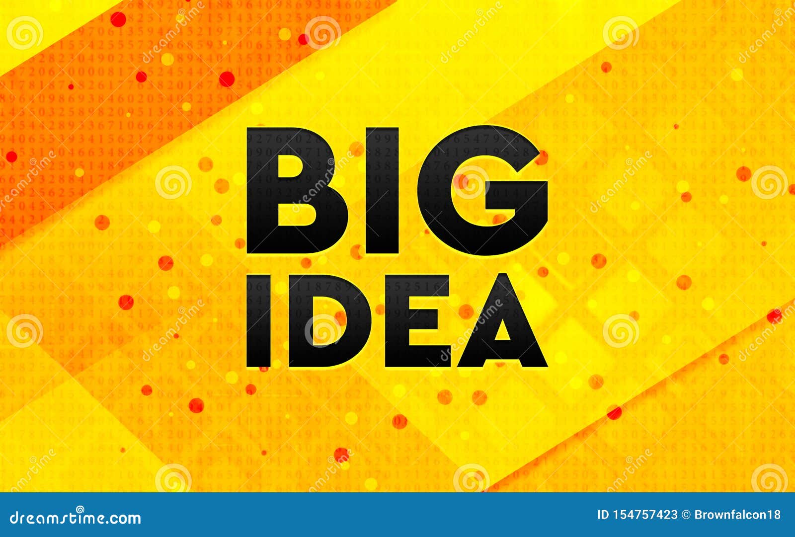 Big Idea Abstract Digital Banner Yellow Background Stock Illustration ...