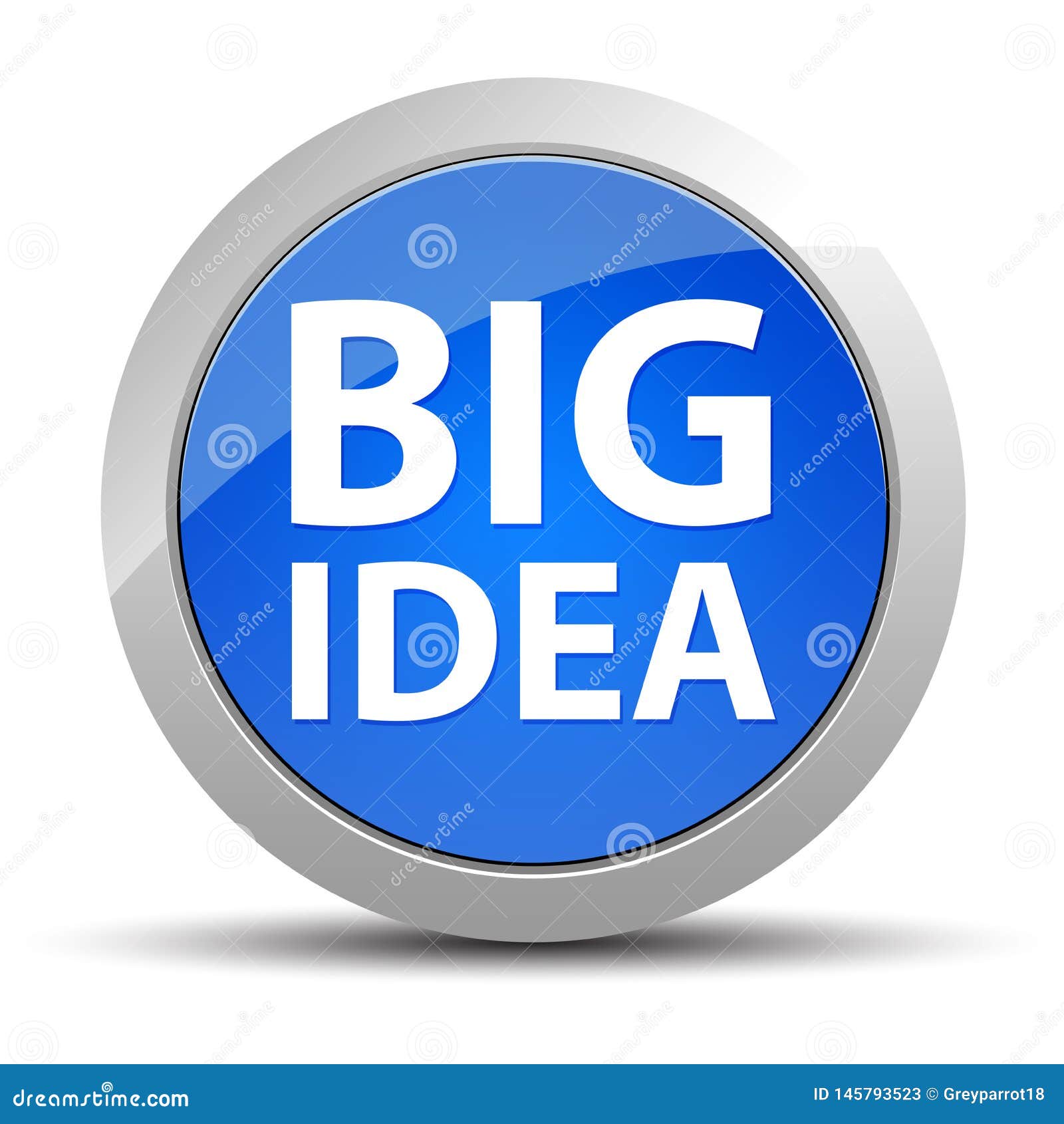 Big Idea blue round button stock illustration. Illustration of shadow ...