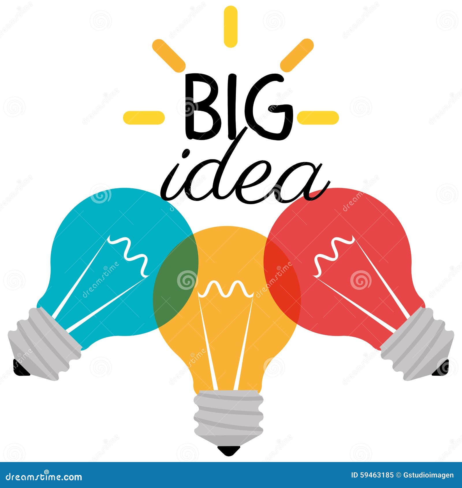 Big idea bulb design stock vector. Illustration of thinking - 59463185