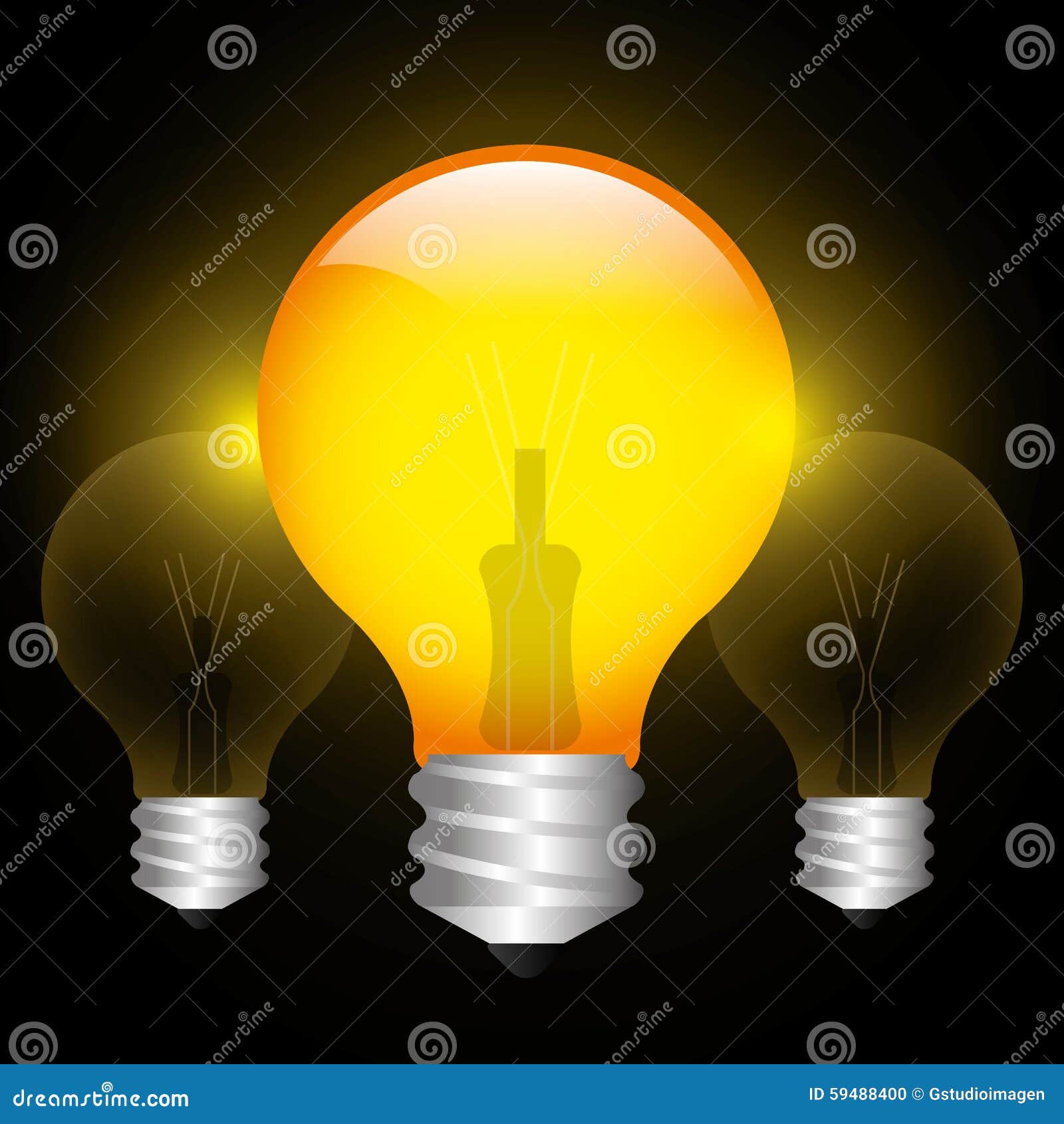 Big idea bulb design stock vector. Illustration of illuminated - 59488400