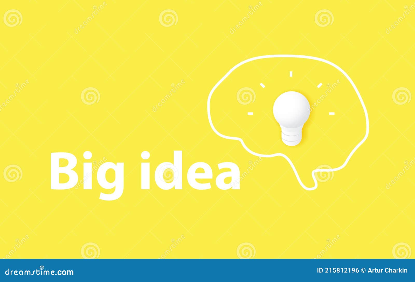Big Idea Concept, Creativity and Brainstorming. White Light Bulb, Brain ...