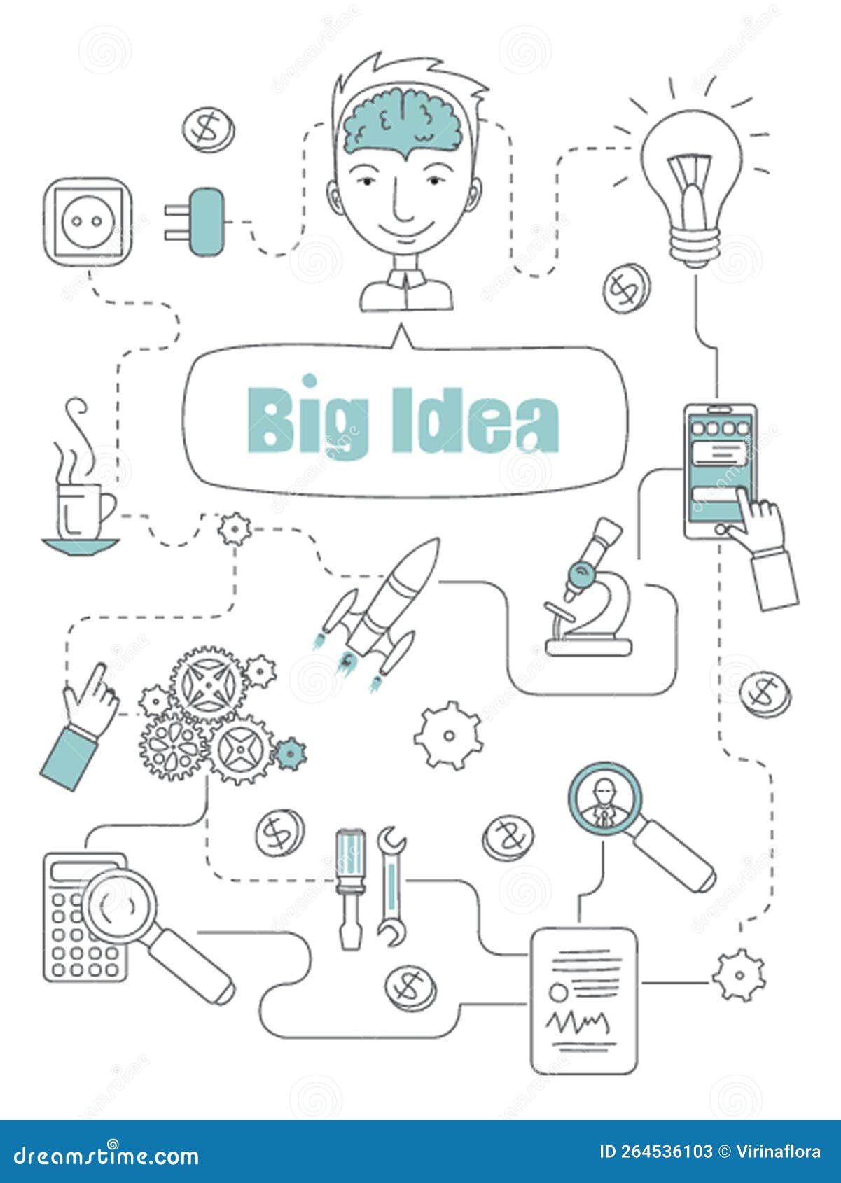 Big Idea Concept with Doodle Design Style :teaching Solution, Studies ...