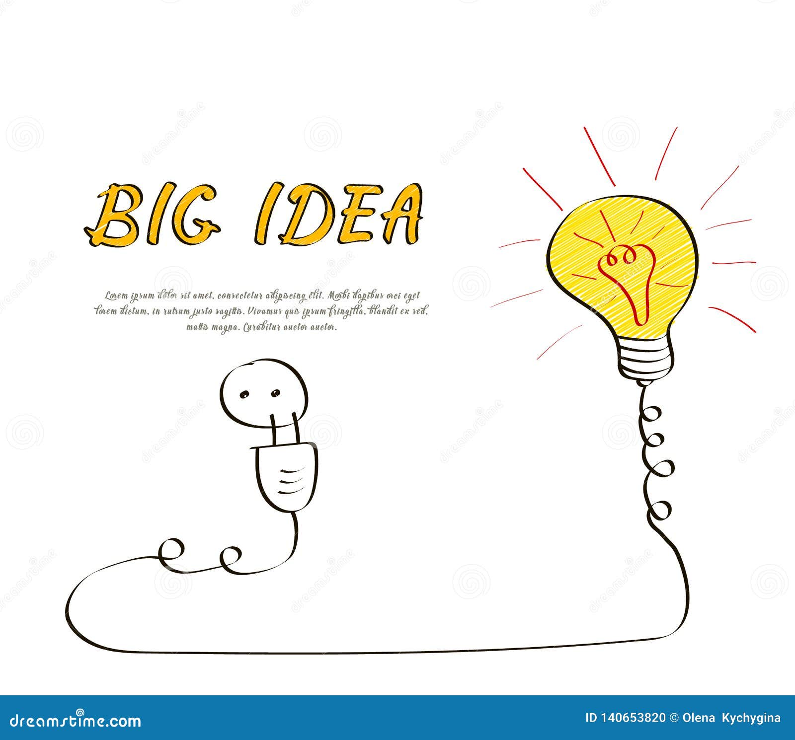 Big Idea Concept with Light Bulb in Doodle Style. Brainstorm ...