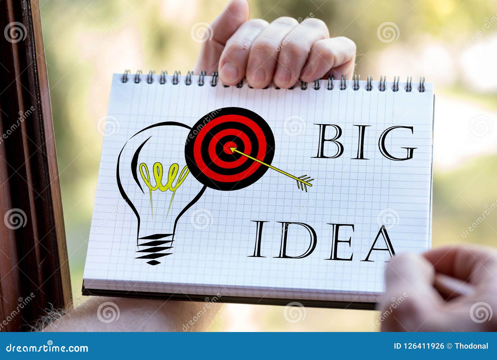 Big Idea Concept on a Notepad Stock Photo - Image of hand, innovation ...