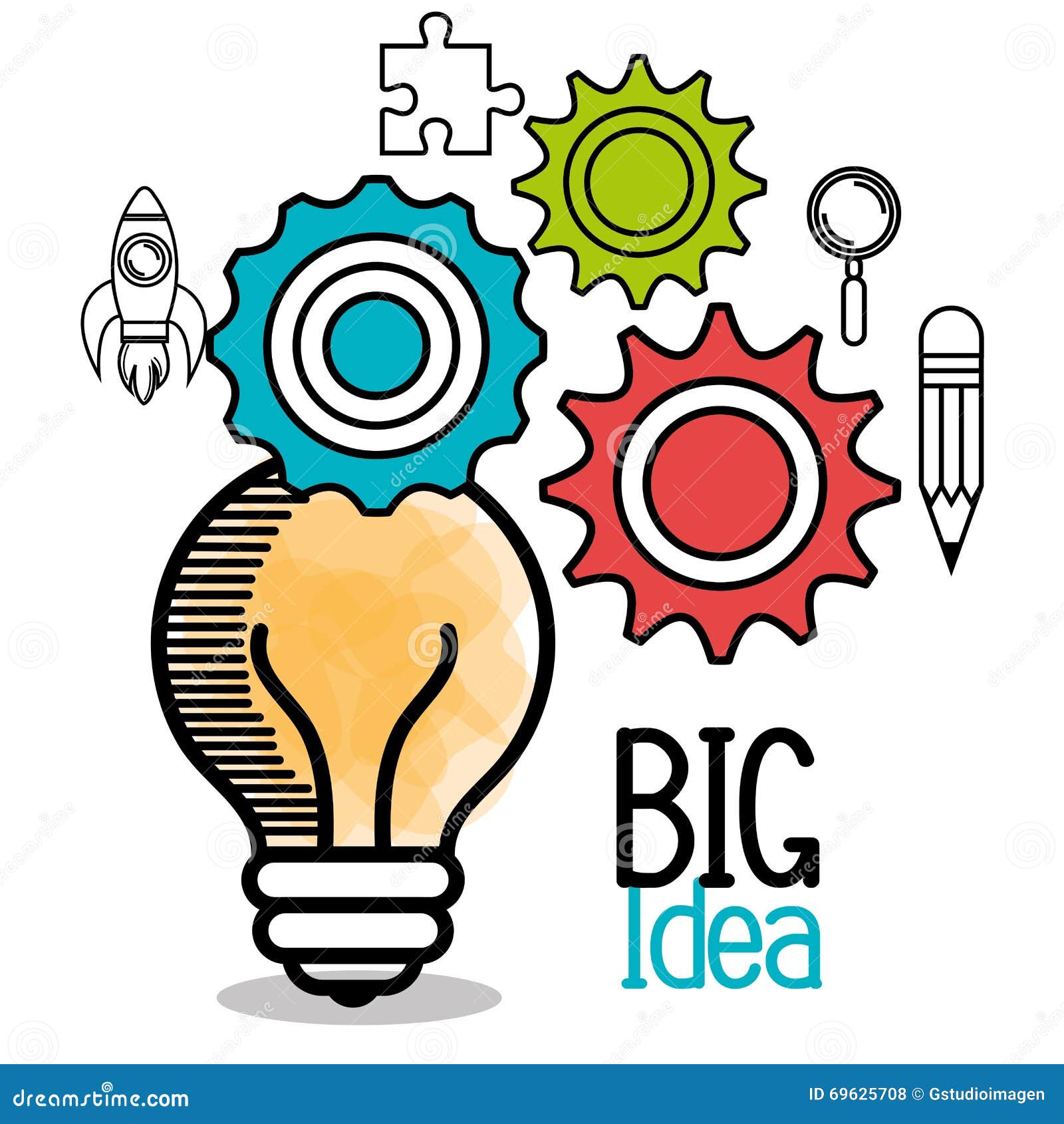 Big idea design stock illustration. Illustration of pencil - 69625708