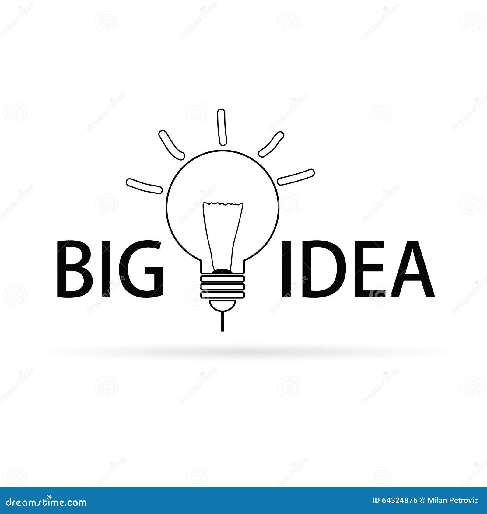 Big Idea Lightbulb Black Vector Stock Vector - Illustration of ...