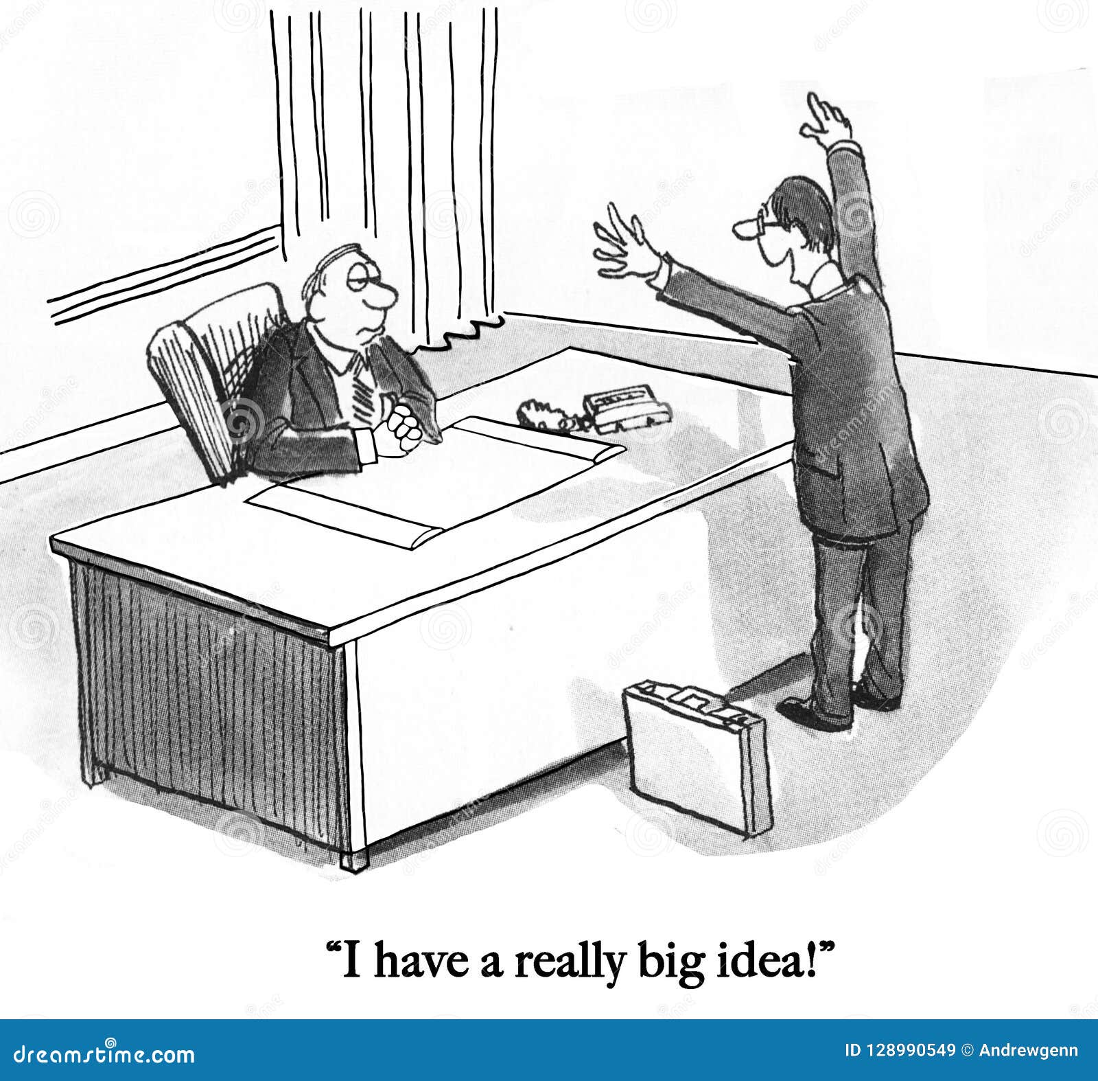 Big idea presented to boss stock illustration. Illustration of sketch ...