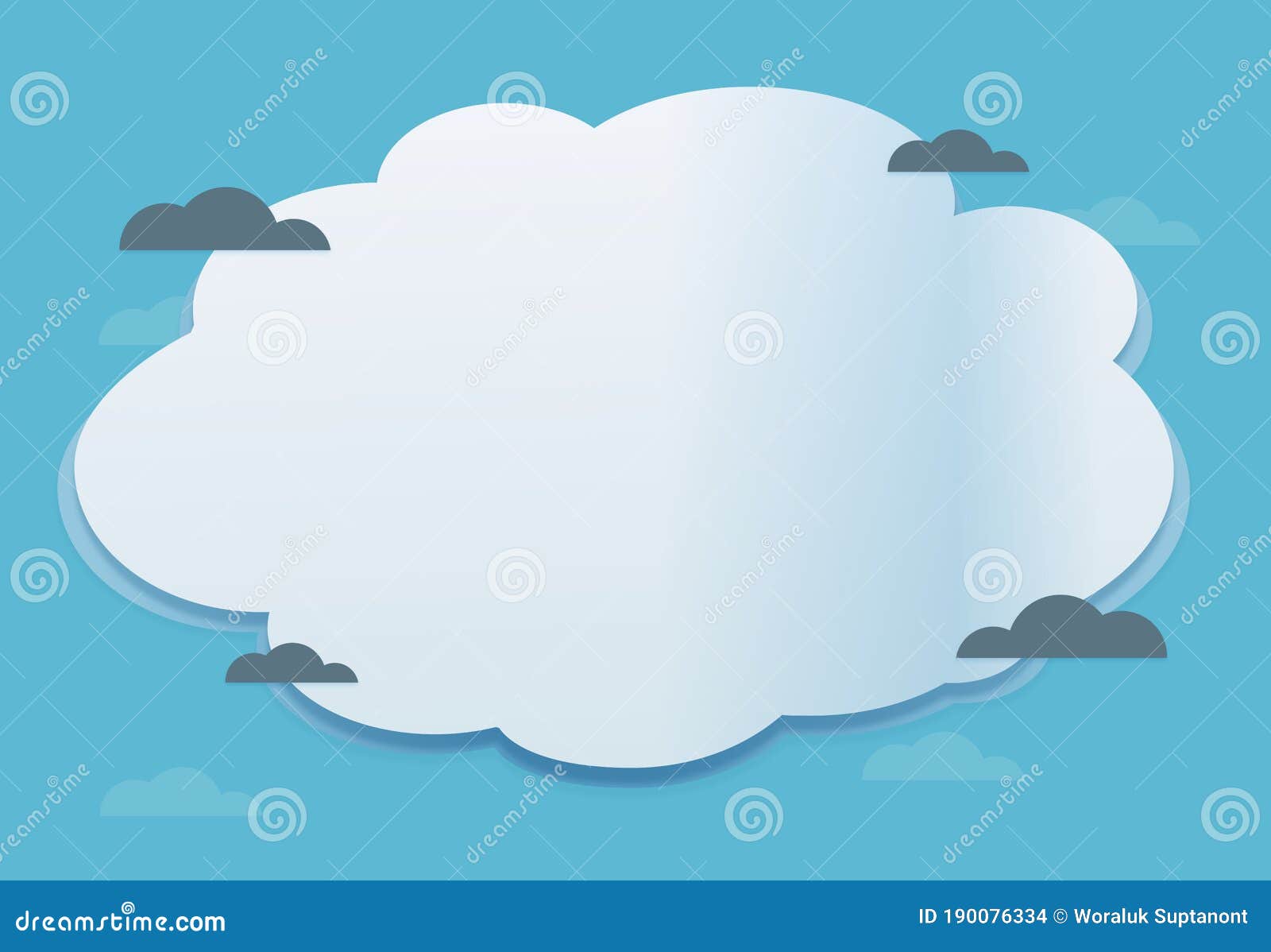 Big Idea Cloud Paper Cut Simple Background Stock Illustration ...