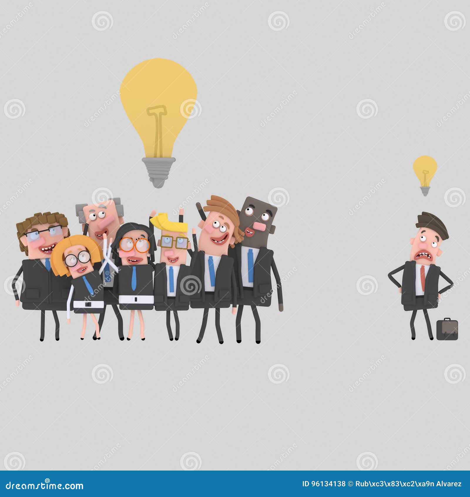 Big Idea and Small Idea. 3D Stock Illustration - Illustration of ...