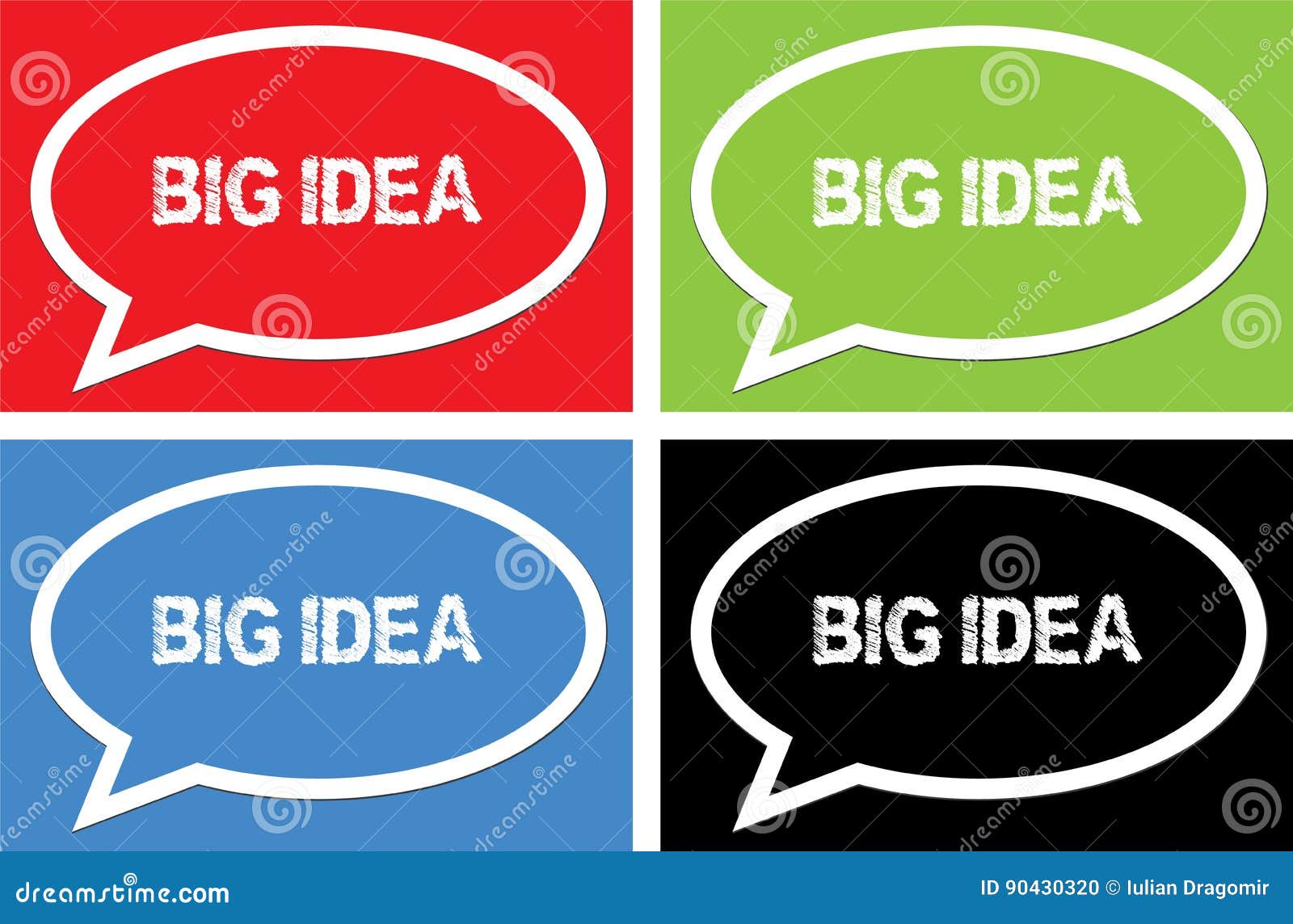 BIG IDEA Text, on Ellipse Speech Bubble Sign. Stock Illustration ...