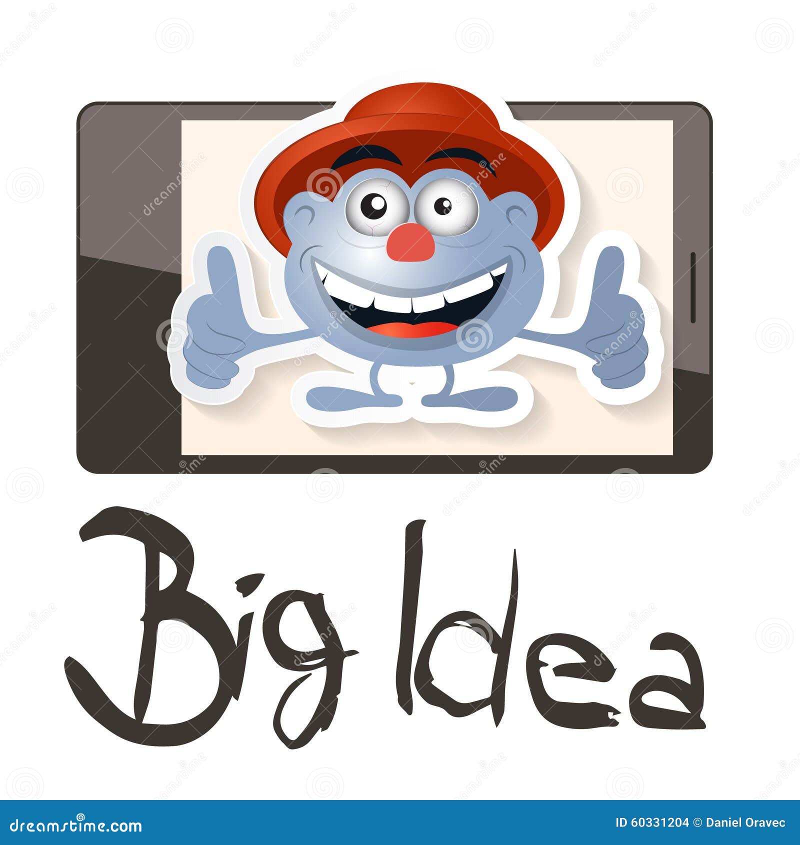 Funky Boy Avatar With Brown Hair And Blue T-shirt Vector Illustration ...