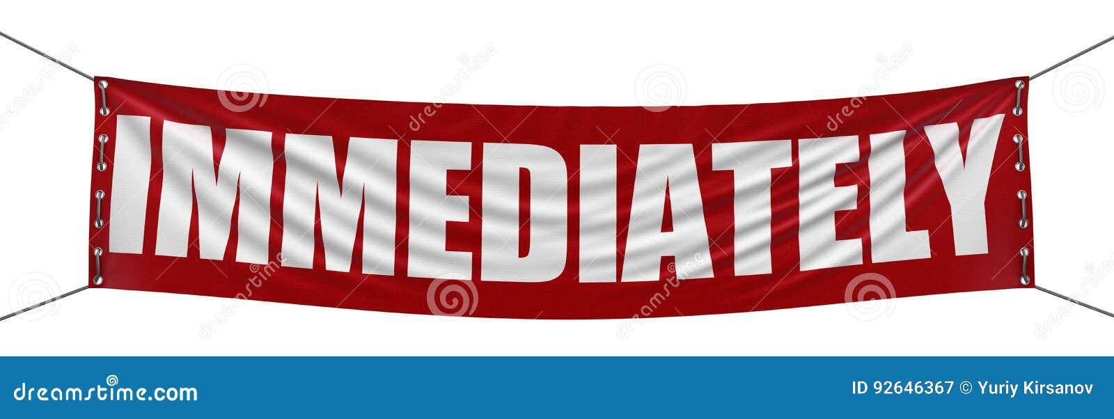 Big immediately Banner stock illustration. Illustration of placard ...