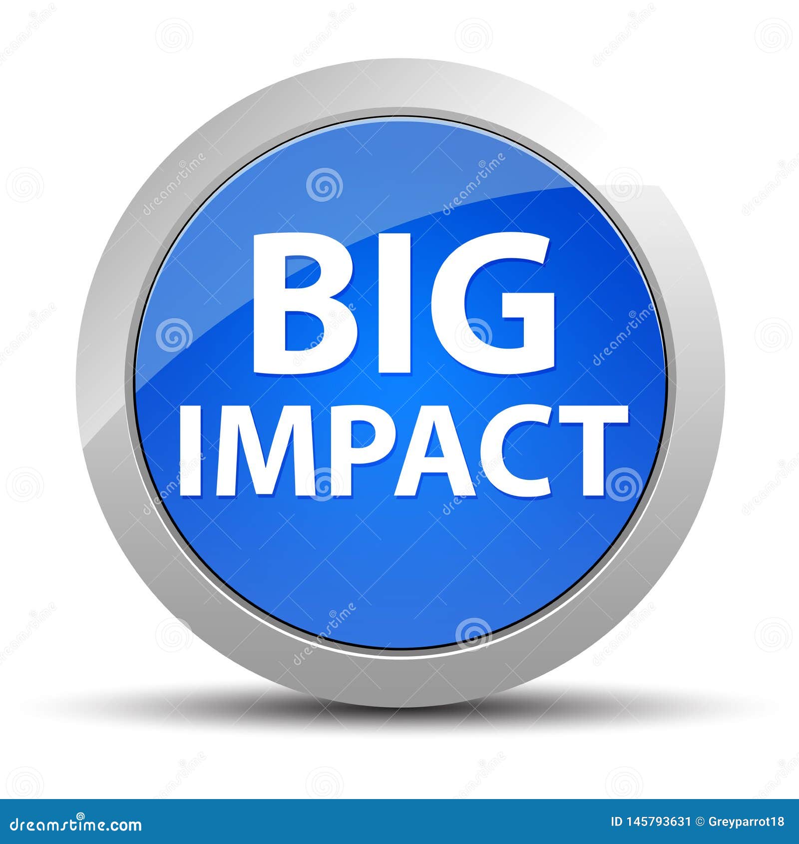Big Impact Blue Round Button Stock Illustration - Illustration of ...