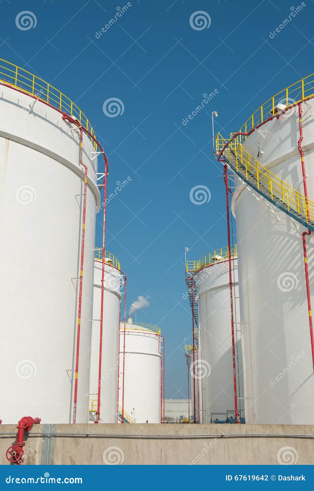 Big Industrial Oil Tanks in Refinery Stock Photo - Image of clouds ...
