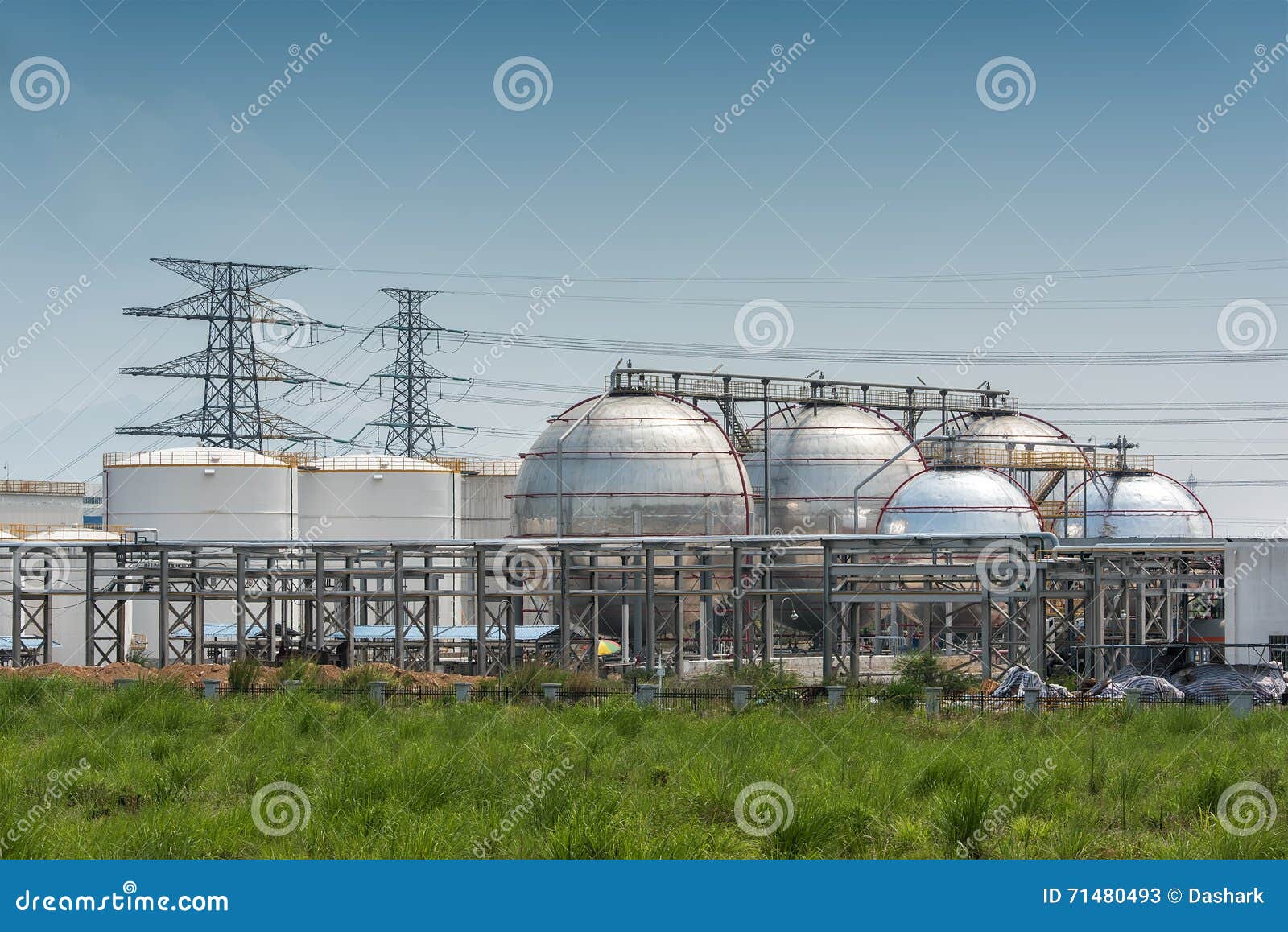 Big Industrial oil tanks stock image. Image of architecture - 71480493