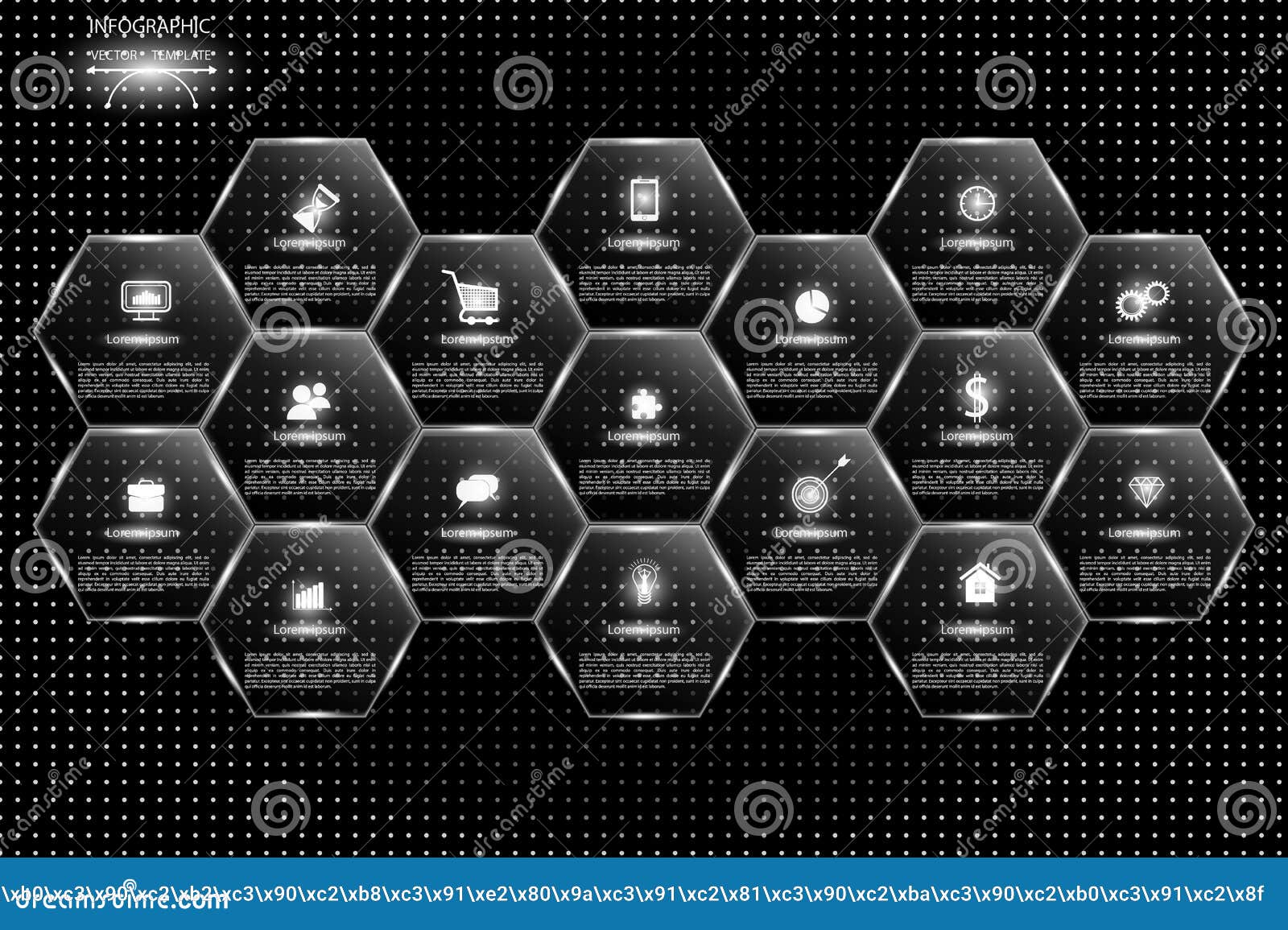 Big Infographics on a Black Background Stock Vector - Illustration of ...