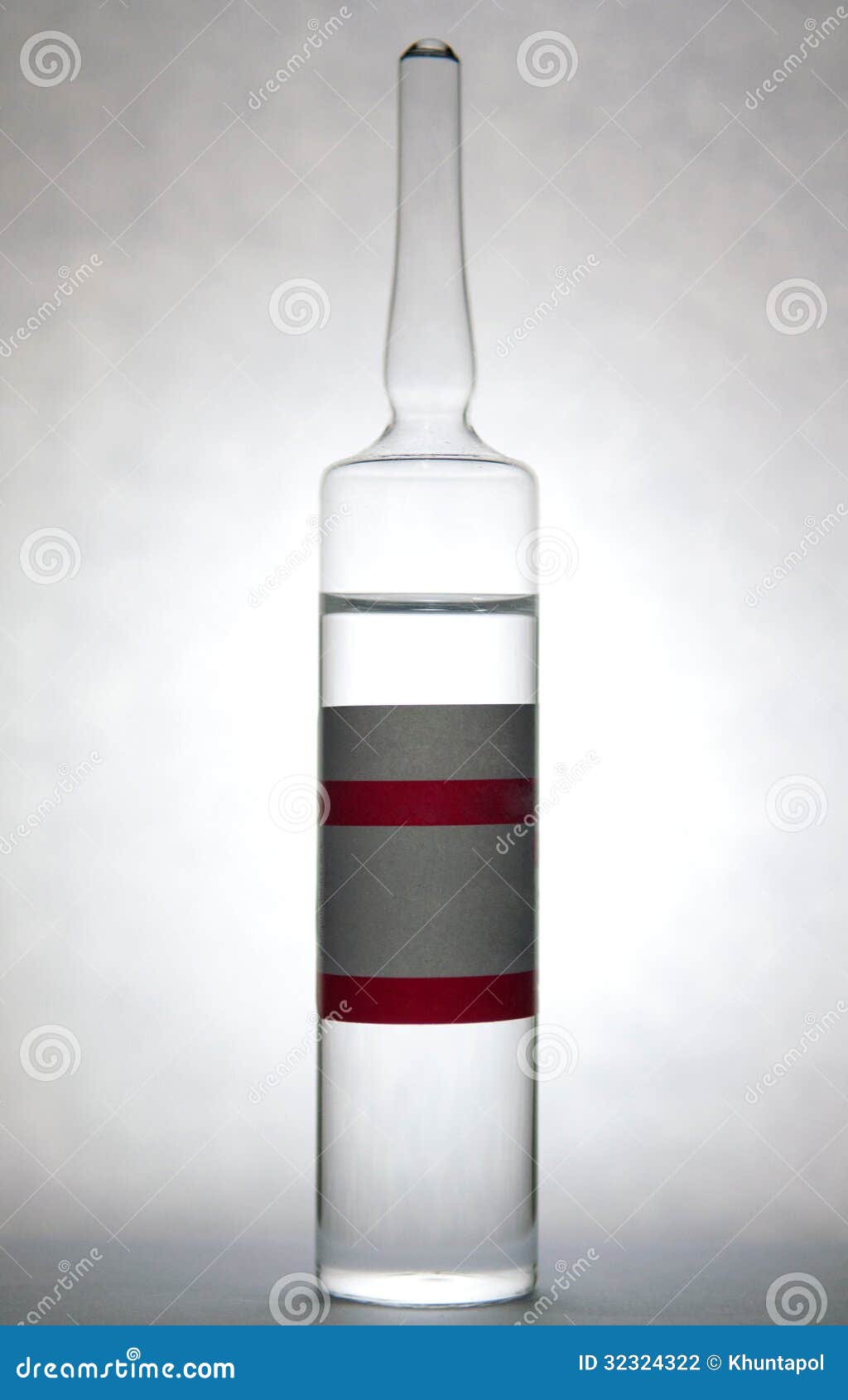 Big Injection Ampule in Blue Light Stock Photo - Image of injection ...