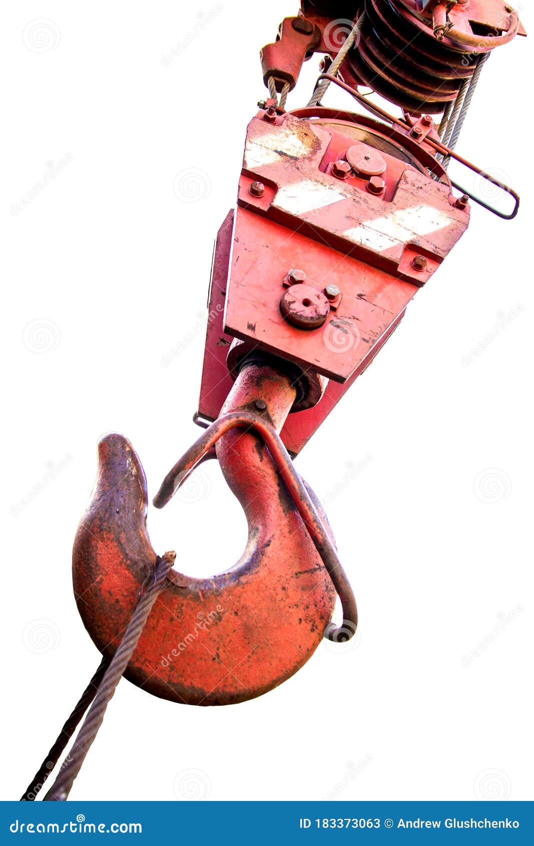 Big Iron Crane Hook, Red . Hook Closeup Stock Image - Image of lift ...