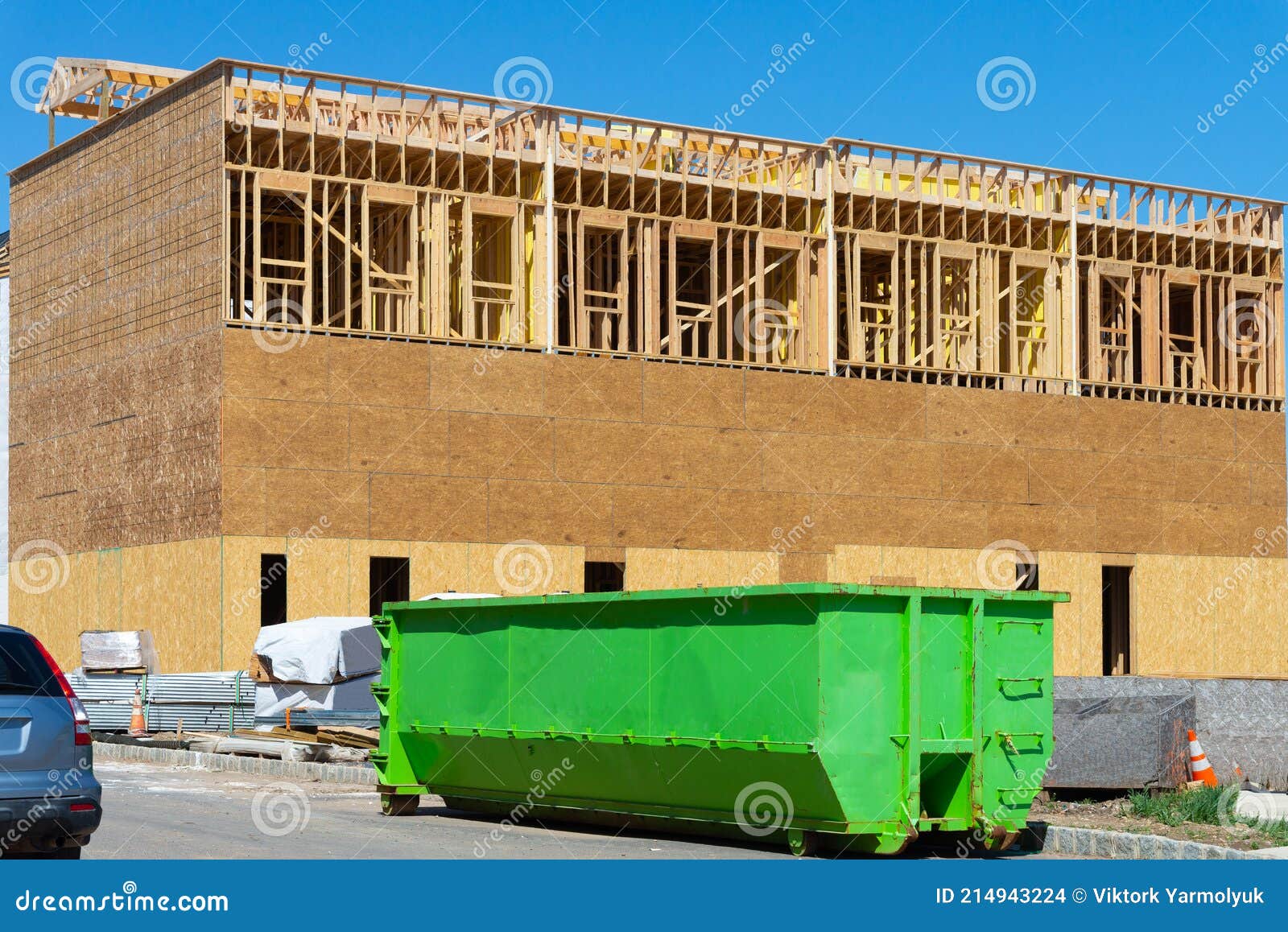 Big Iron Dumpster on Construction Garbage Trash Bin Stock Photo - Image ...