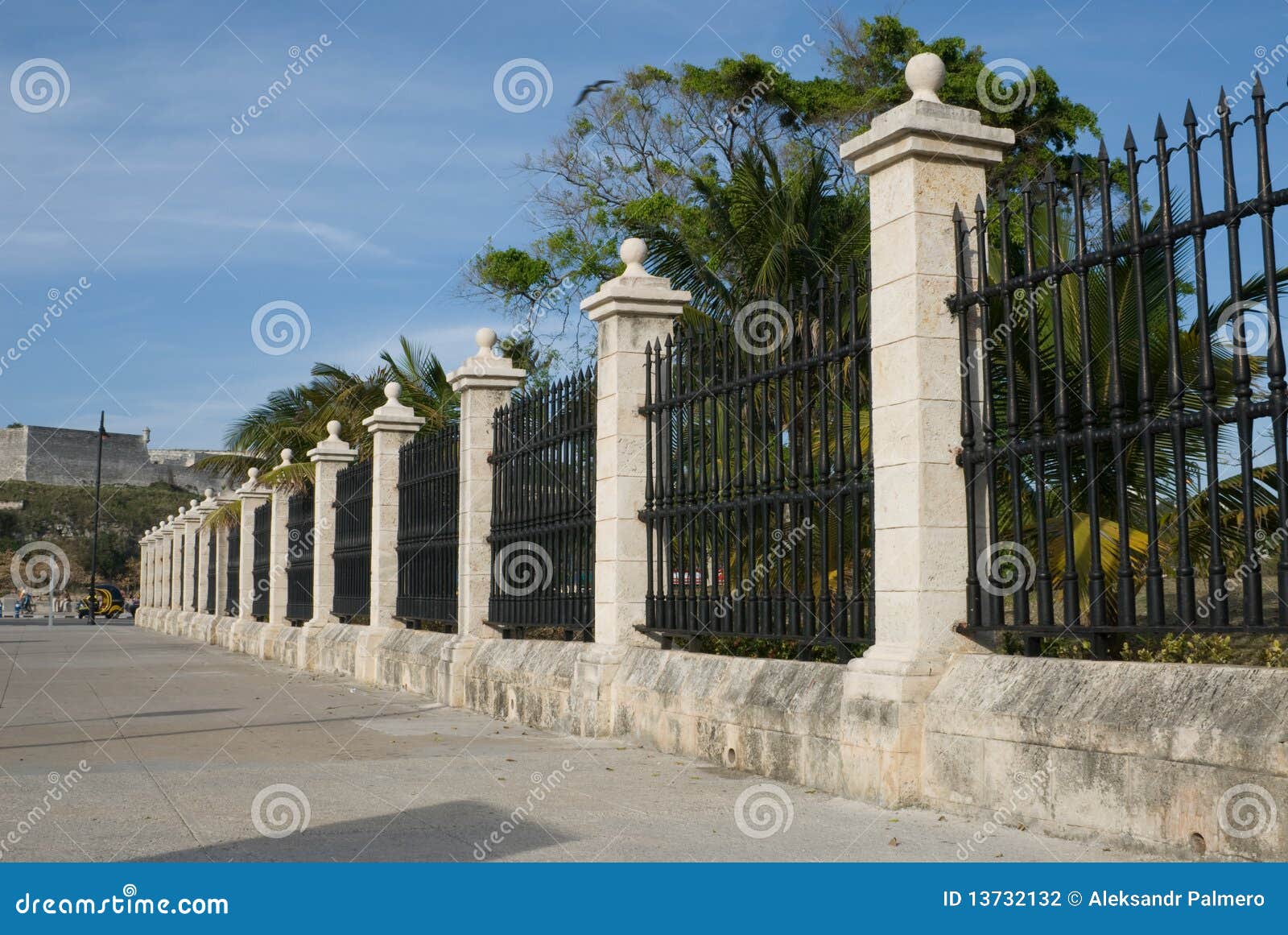 Big Iron Fence Surrounding The Castle Of The Force Stock Photography ...