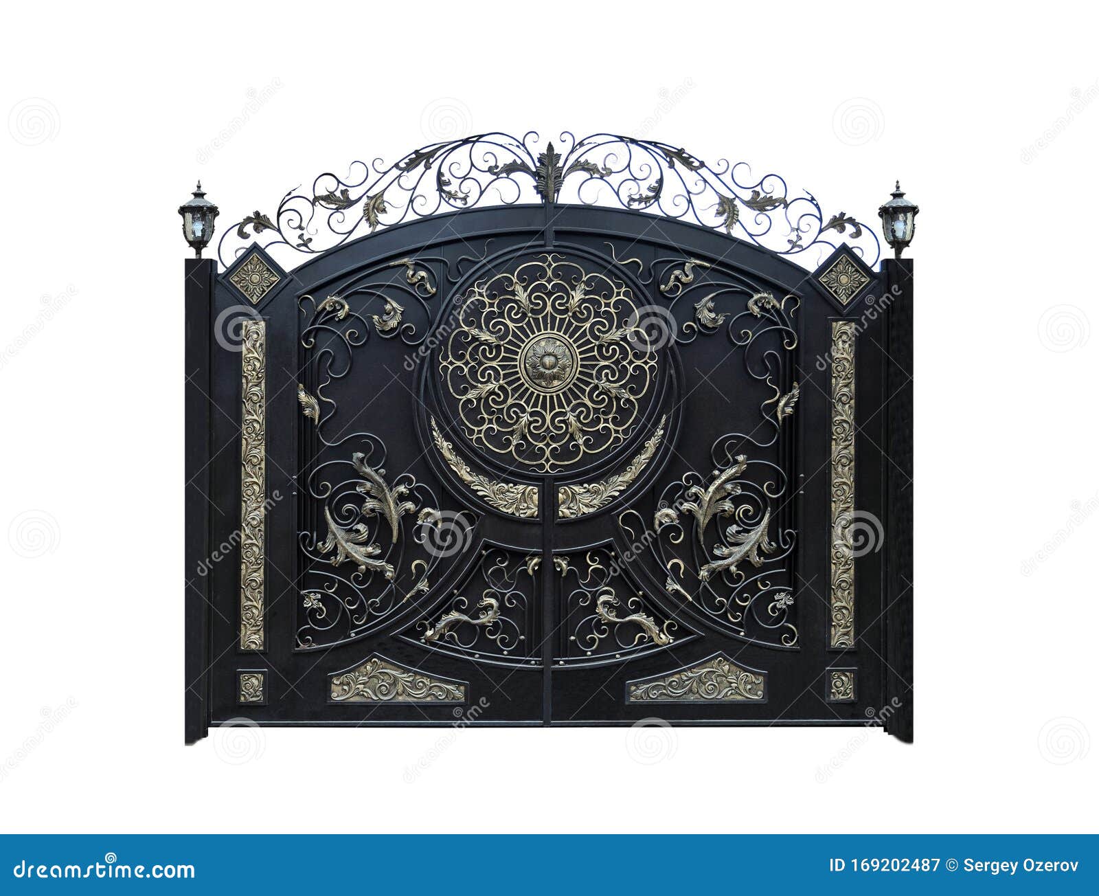 Big iron gate stock image. Image of background, black - 169202487