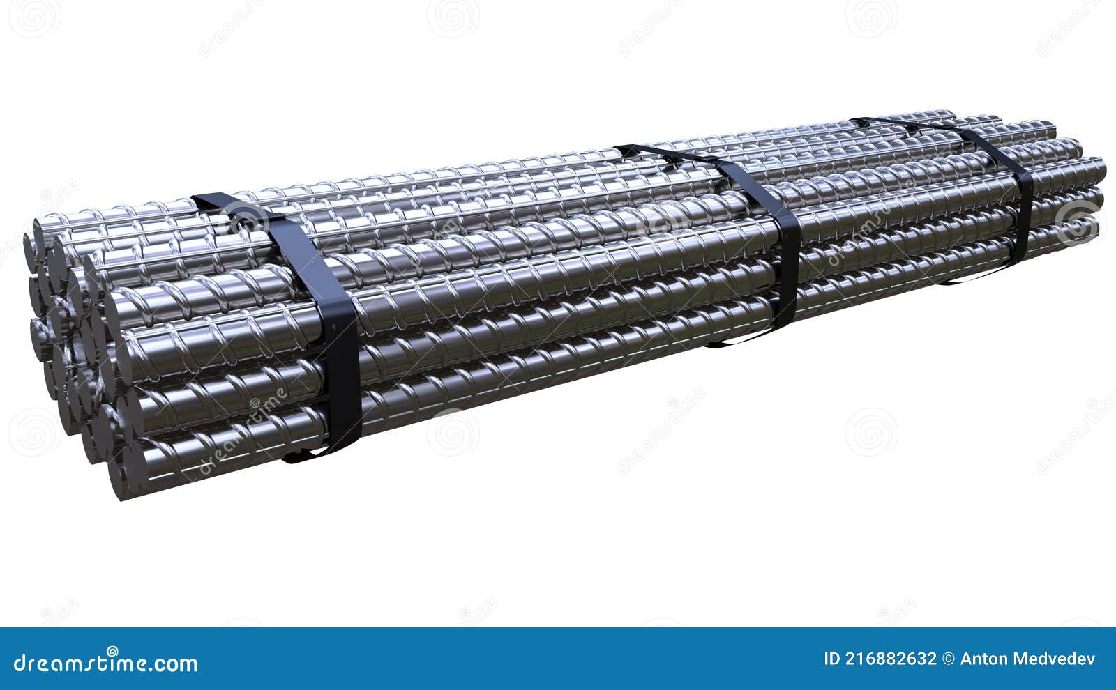 Big Iron Rod Pack - Isolated Computer Generated Industrial 3D Rendering ...