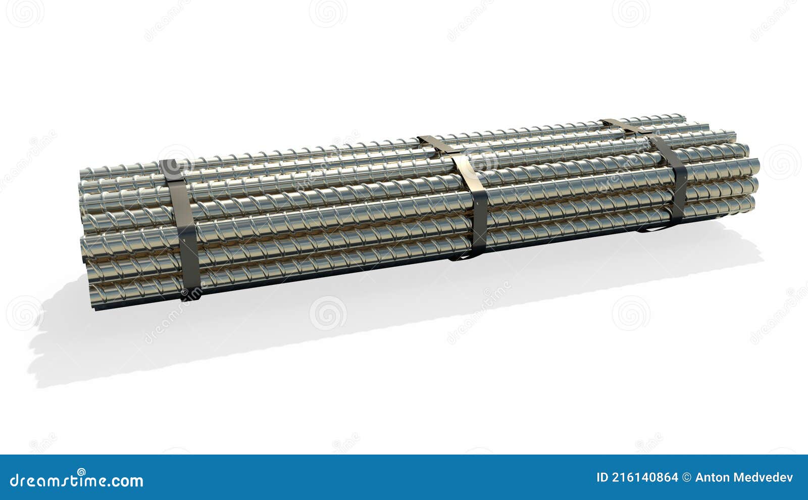 Big Iron Rod Pack. Isolated Design Industrial 3D Rendering Stock ...