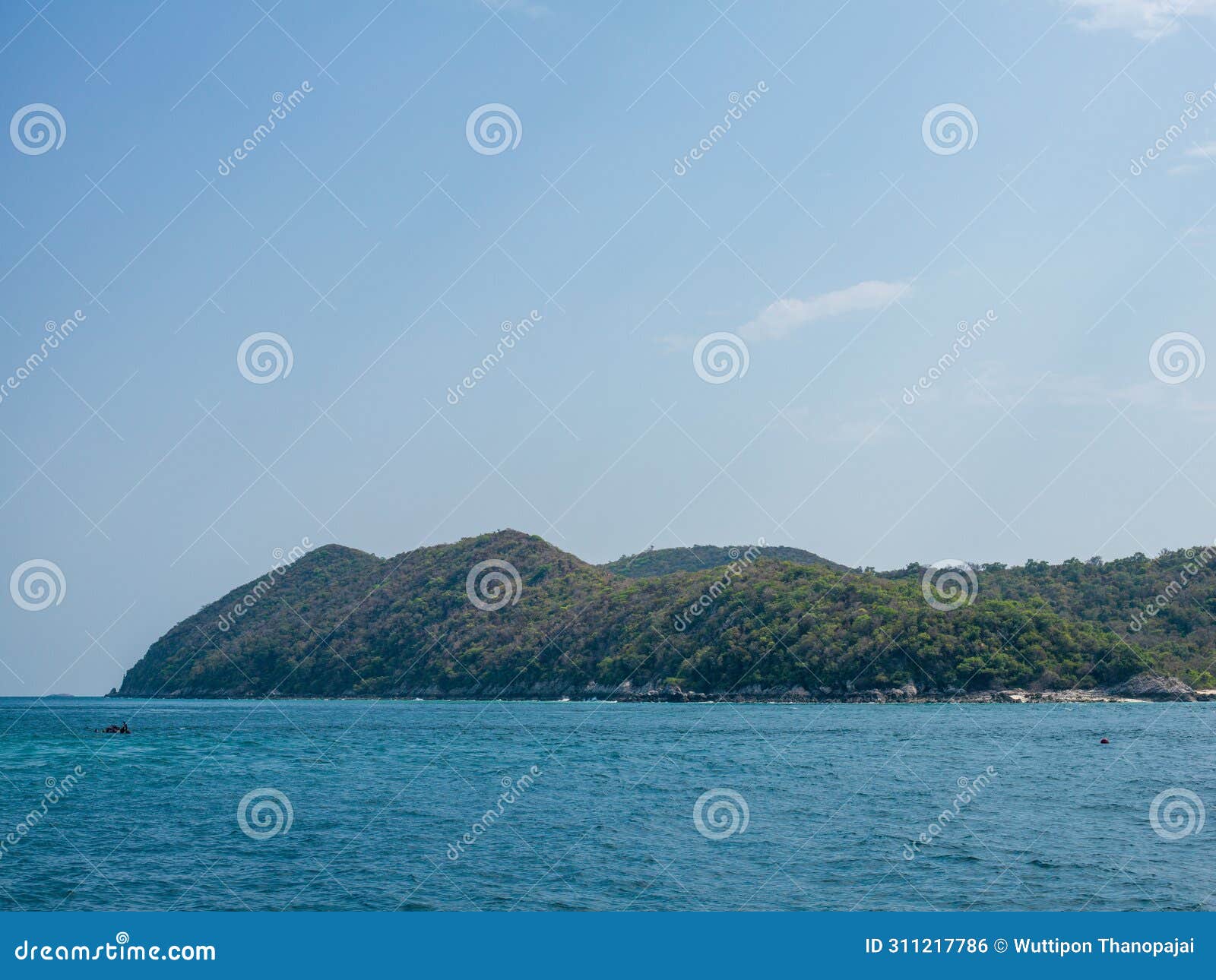 Big Island in the Middle of the Sea Stock Photo - Image of terrain ...