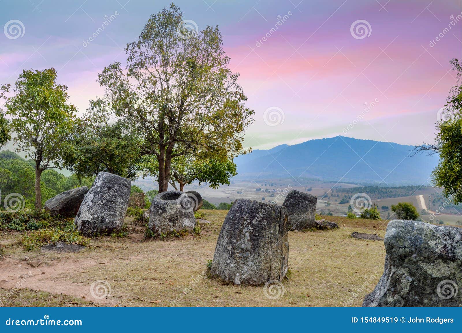 Big Jar at the Plain of Jars in Phonsavan Laos Stock Image - Image of ...