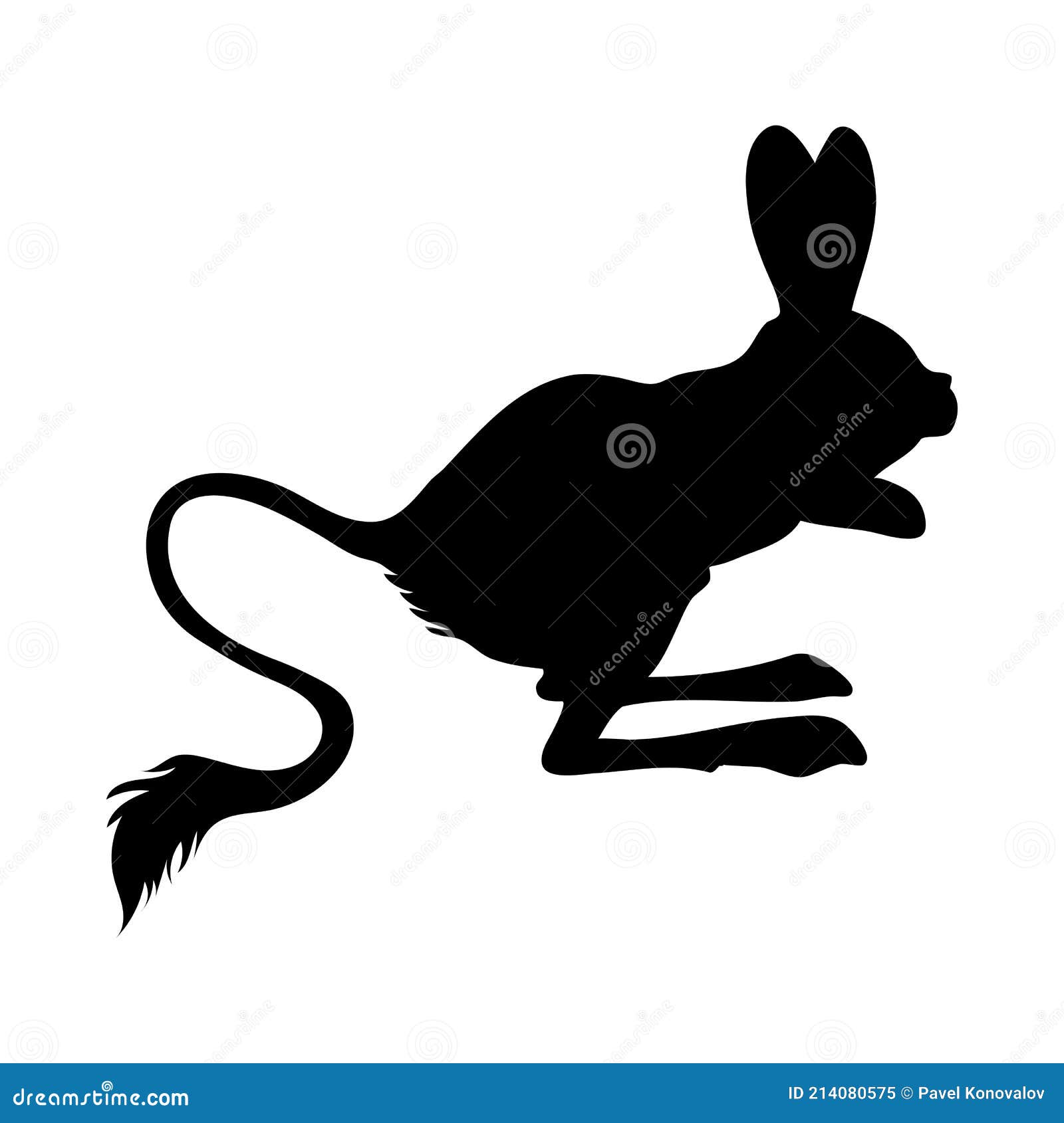 Big Jerboa Silhouette stock vector. Illustration of sign - 214080575