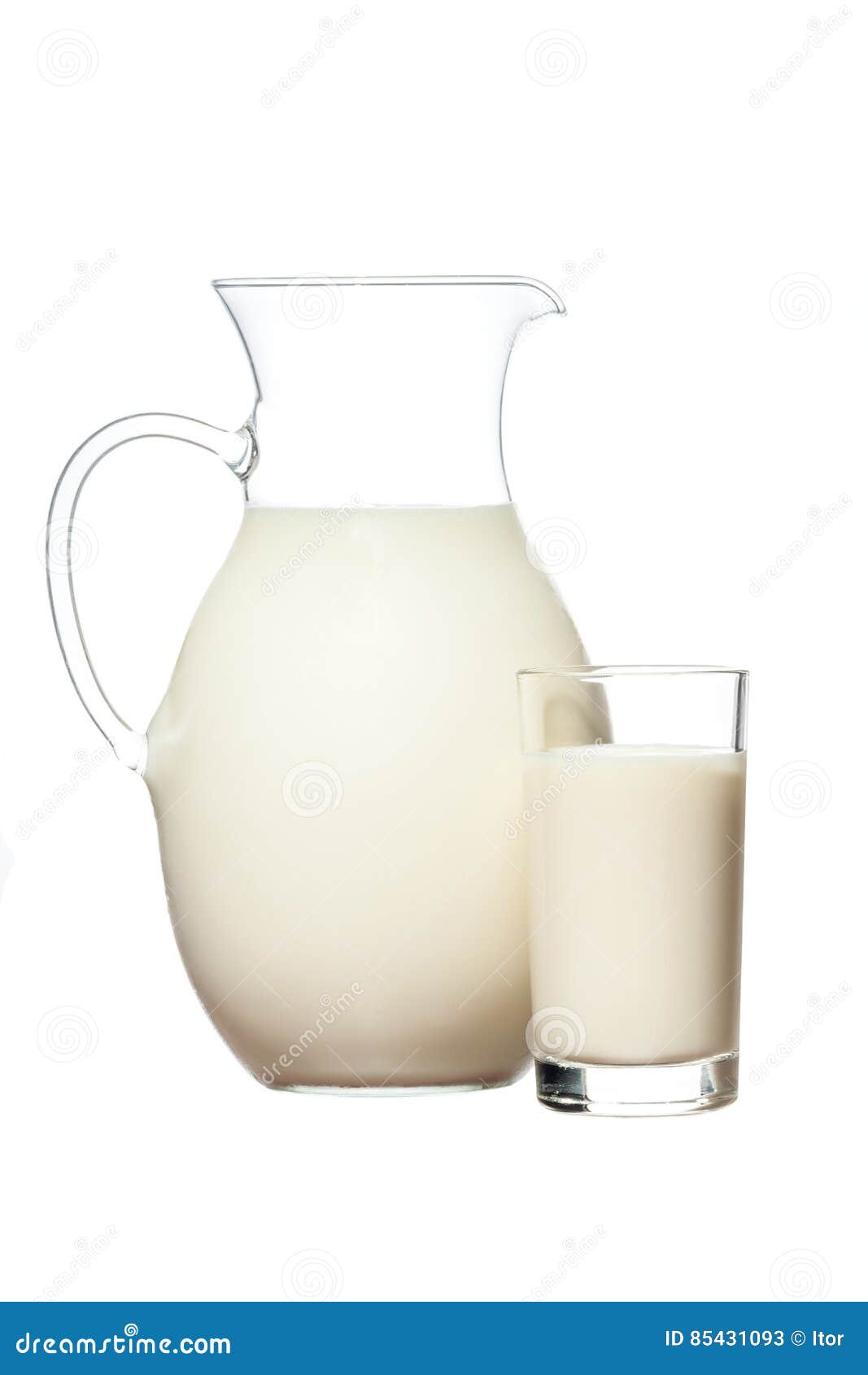 The Big Jug and Glass of Fresh Milk Stock Image - Image of protein ...