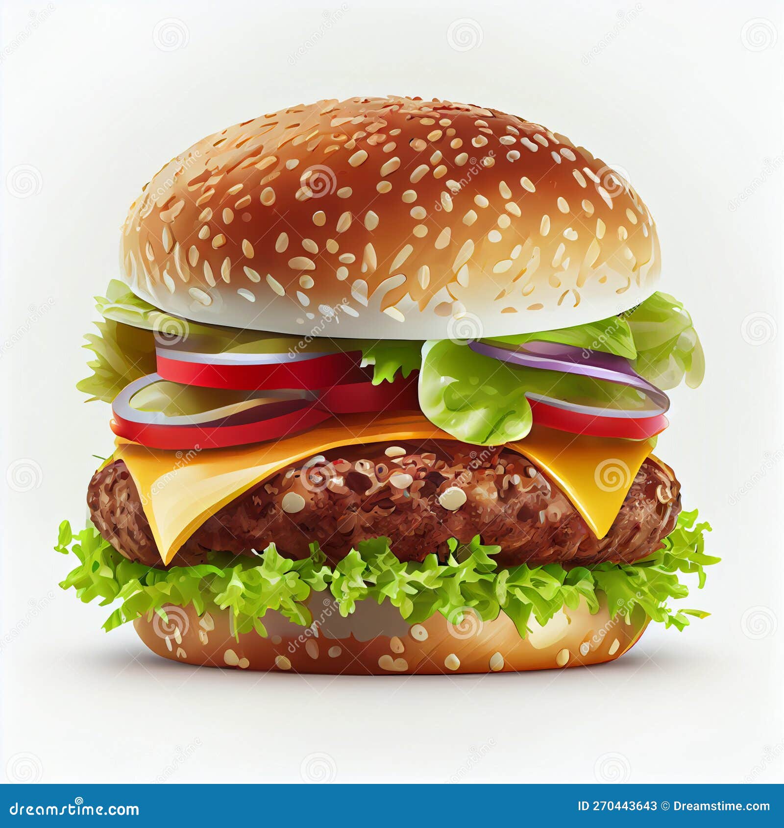 Big Juicy Neo Burger on White Background - AI Generated Image Stock ...