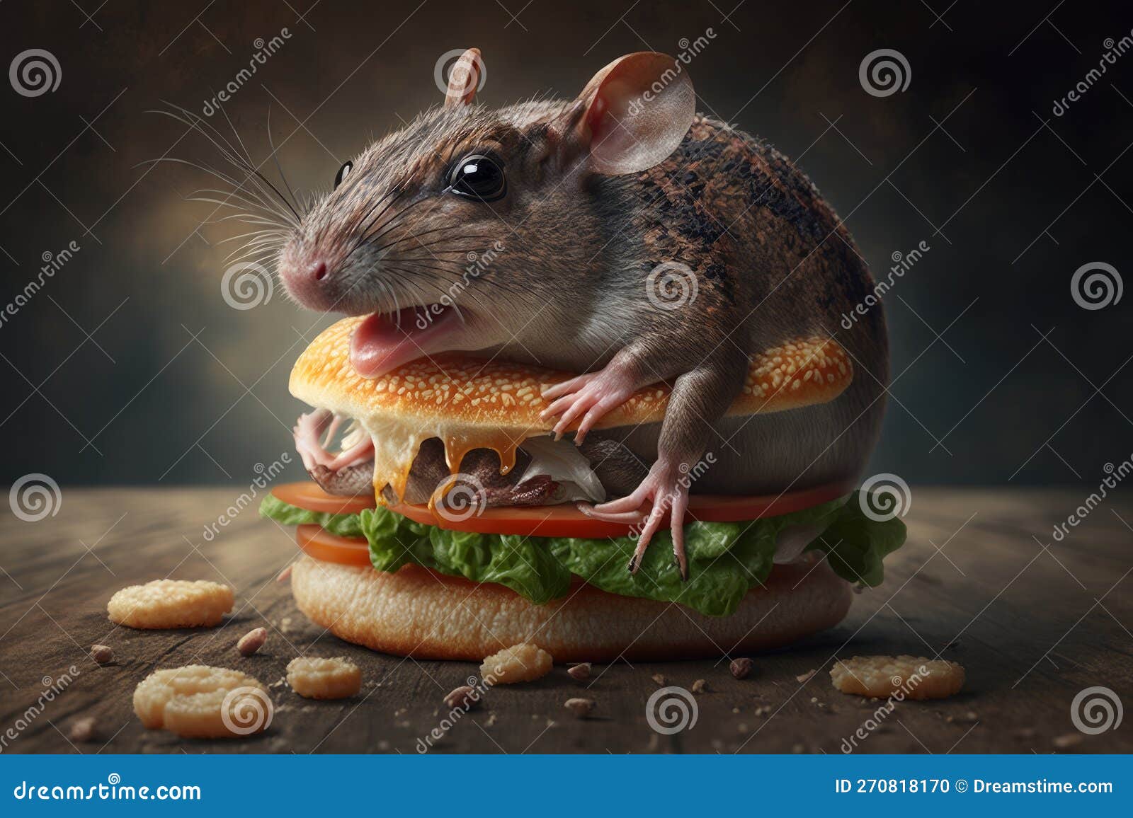 A Big Juicy Rat Burger Hyper Realistic Generative AI Stock Illustration ...
