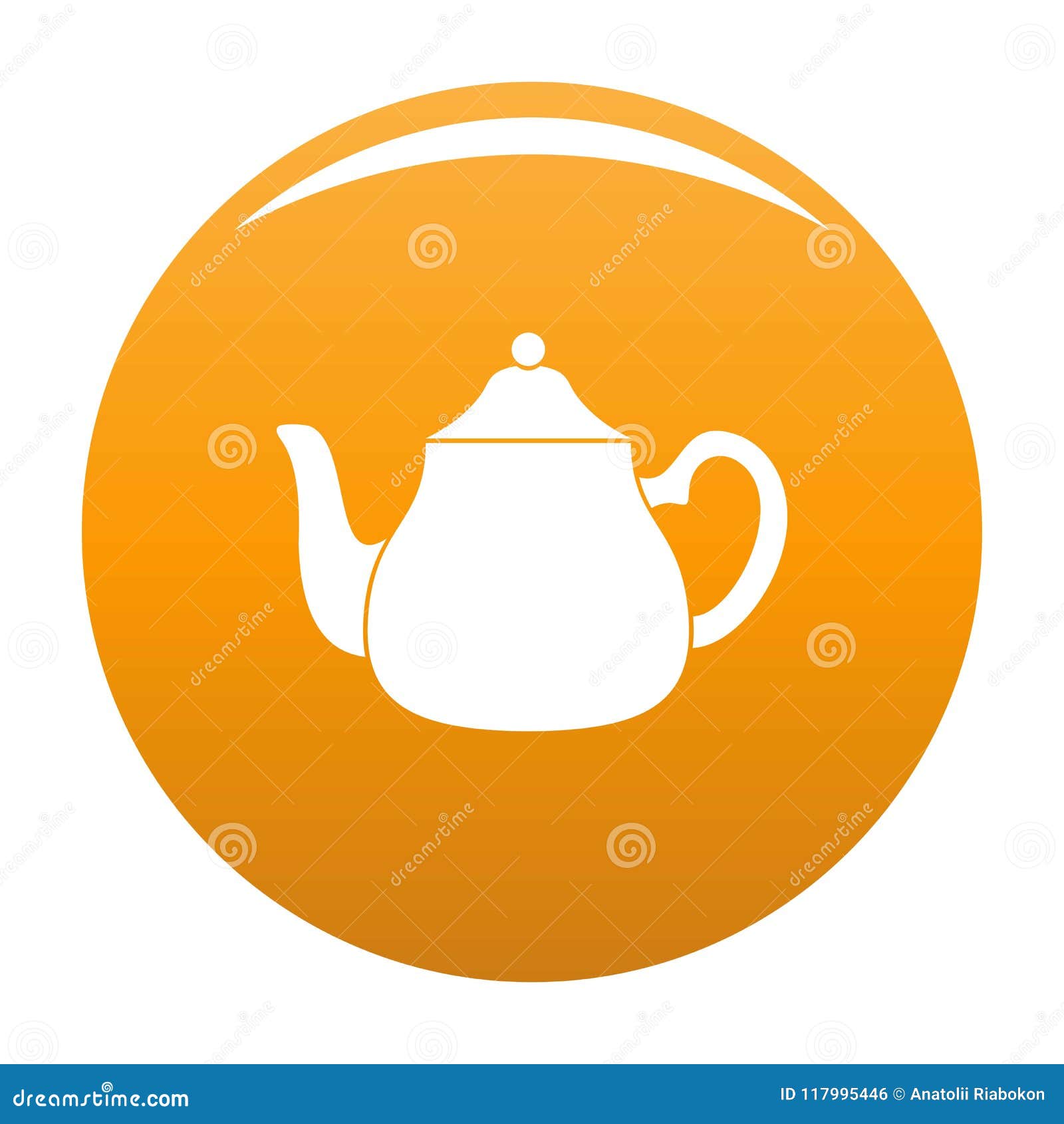 Big Kettle Icon Vector Orange Stock Vector - Illustration of chinese ...