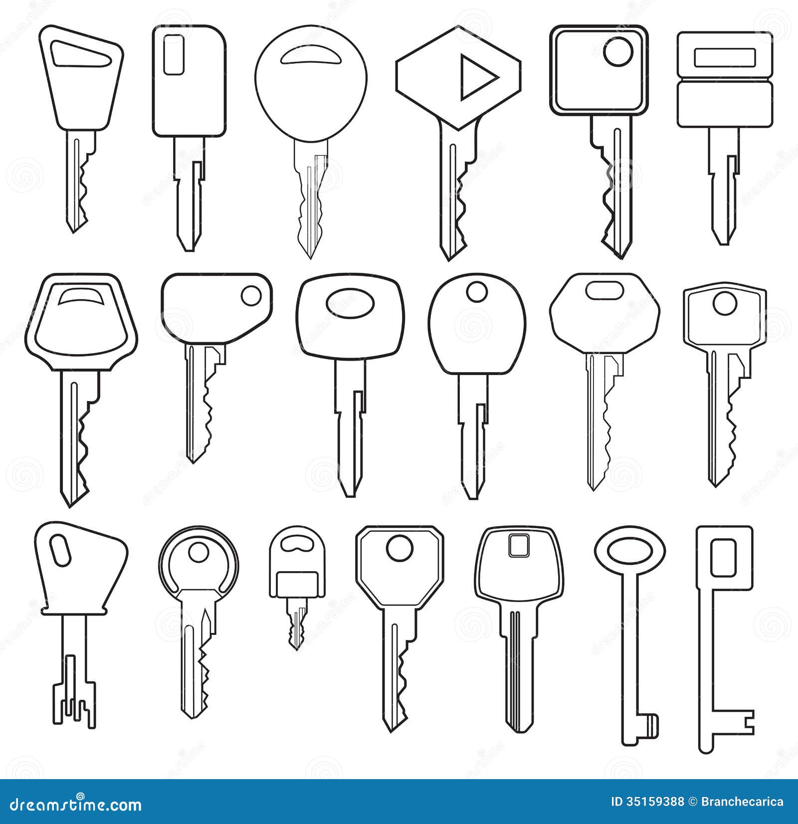 Big Key collection stock vector. Illustration of opener - 35159388