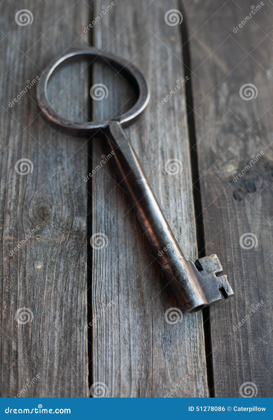 Big Key on Wooden Rustic Table Stock Photo - Image of object, retro ...