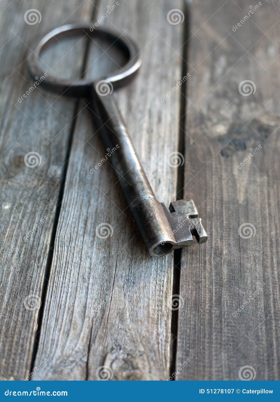 Big Key on Wooden Rustic Table Stock Image - Image of signboard, object ...