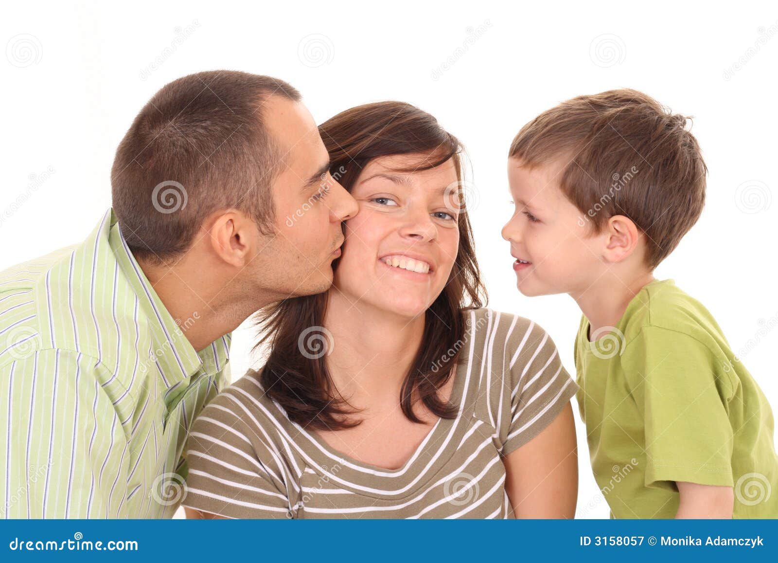 Big kiss stock image. Image of happiness, adult, father - 3158057