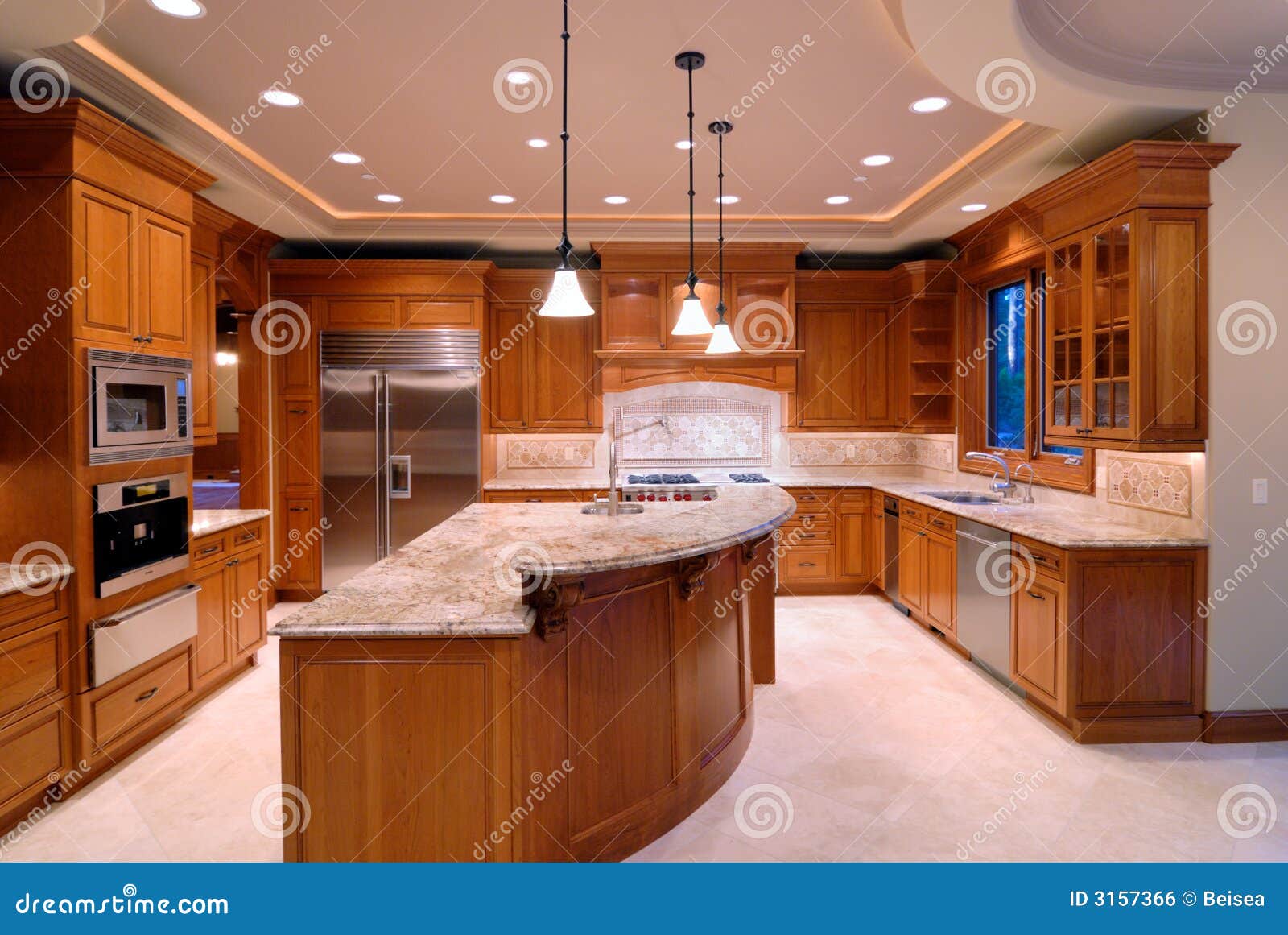 Big Kitchen stock photo. Image of high, hardwood, property - 3157366