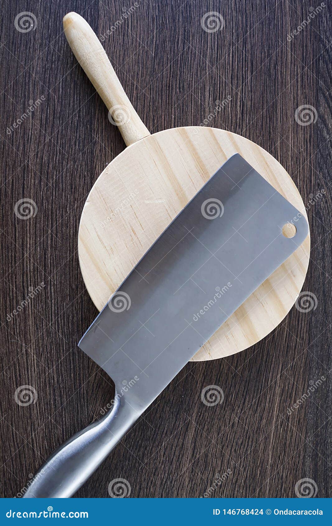 Big Kitchen Machete Over a Table Stock Photo - Image of board ...