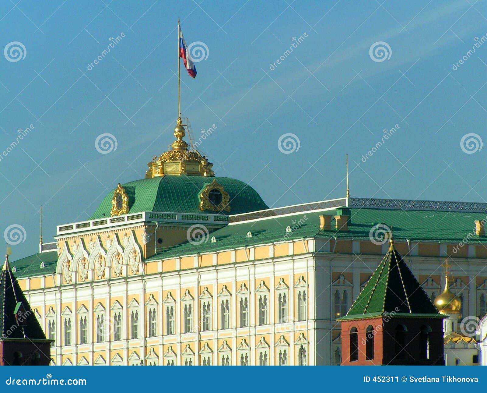 Big Kremlin Palace, Moscow stock image. Image of yellow - 452311