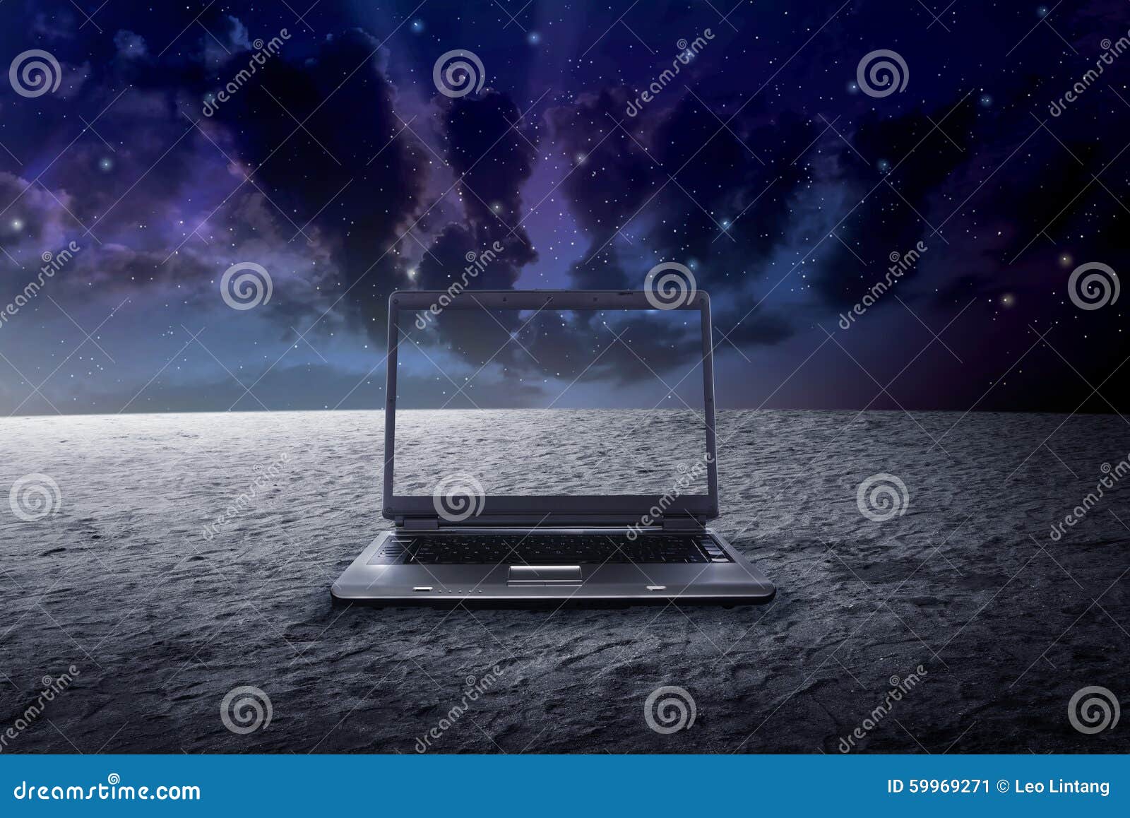Big Laptop on the Outer Space Stock Image - Image of fantasy, earth ...