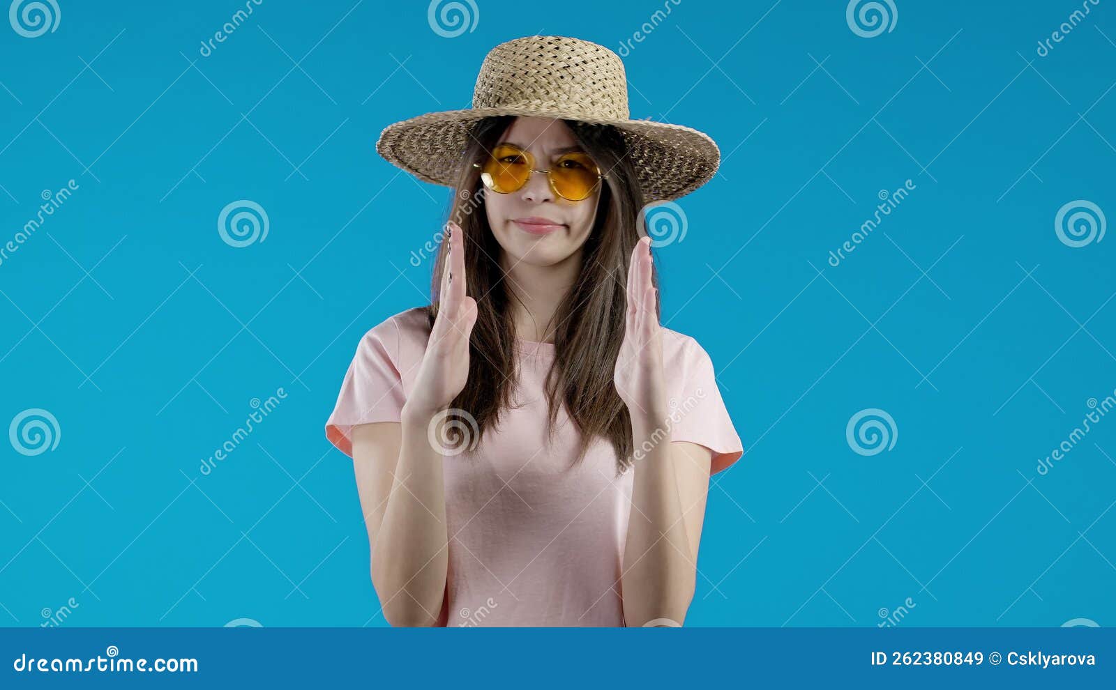 Big Large and Small Tiny Concept. Woman Showing Difference between ...